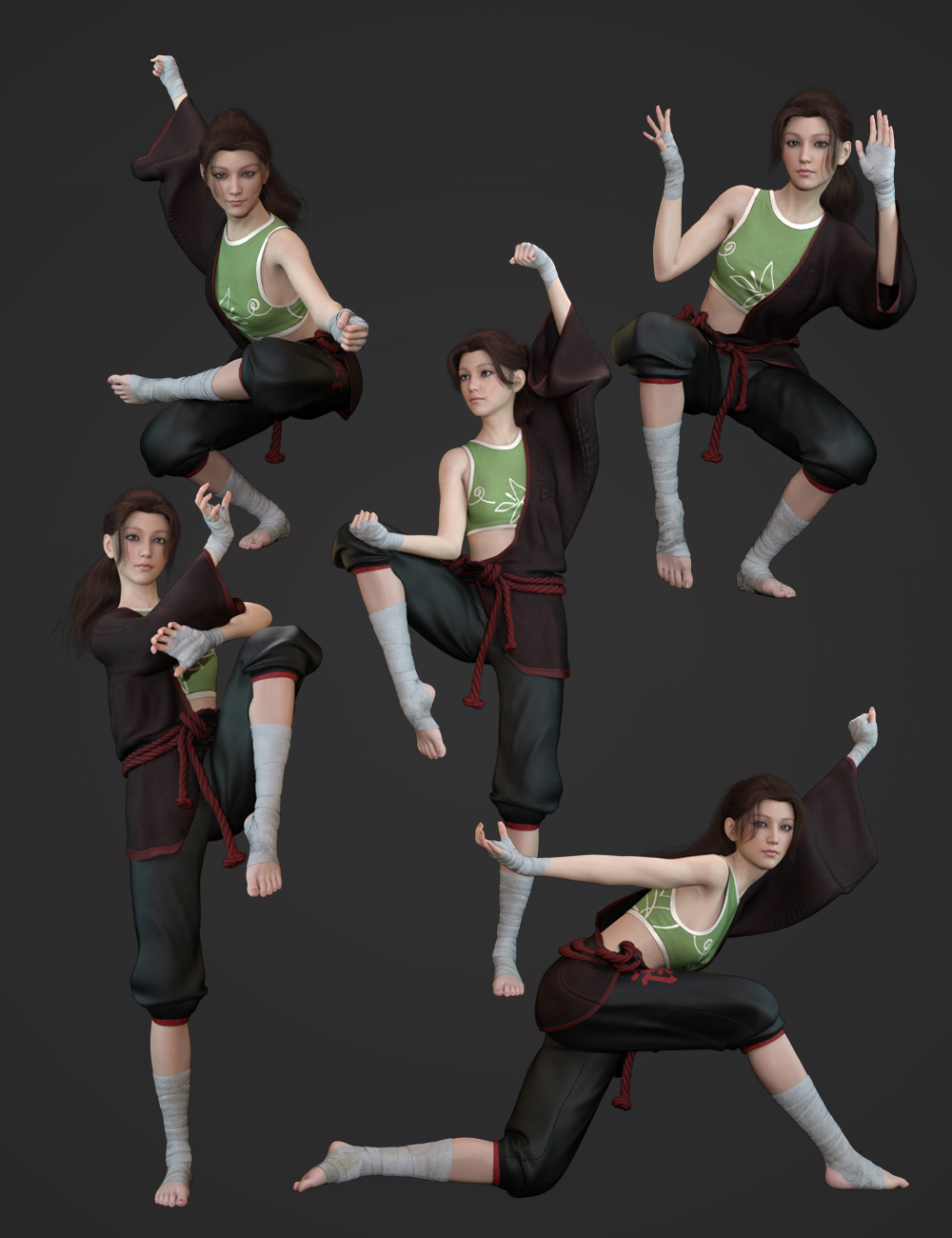 KungFu Fury Bundle for Genesis 8 and 8.1 Females | Daz 3D