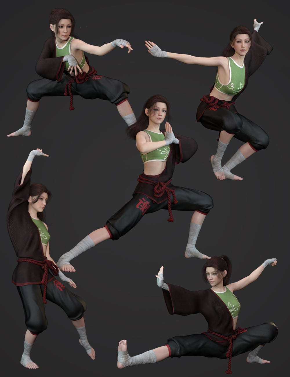 KungFu Fury Bundle for Genesis 8 and 8.1 Females | Daz 3D