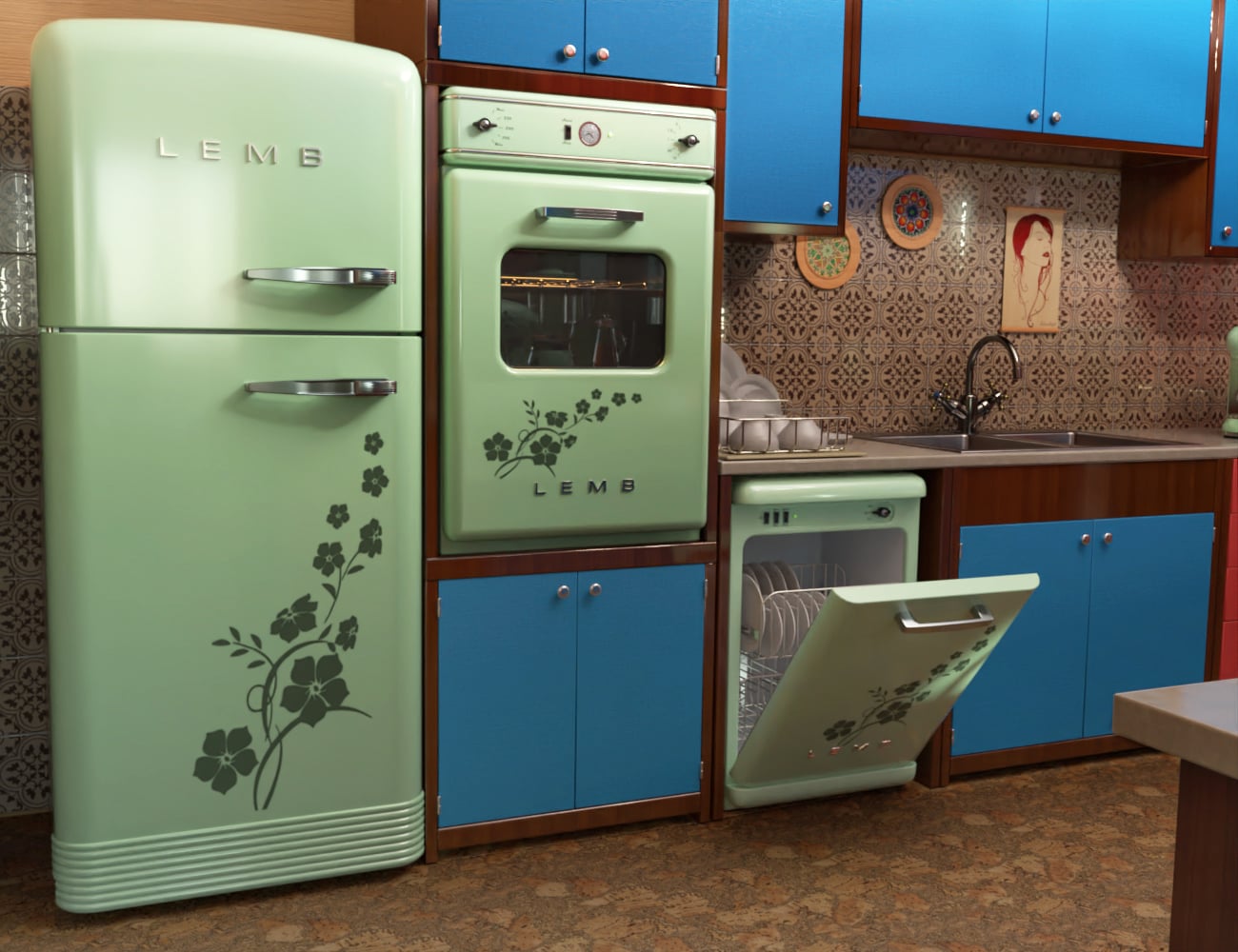 Retro Apartment Props 2 | Daz 3D