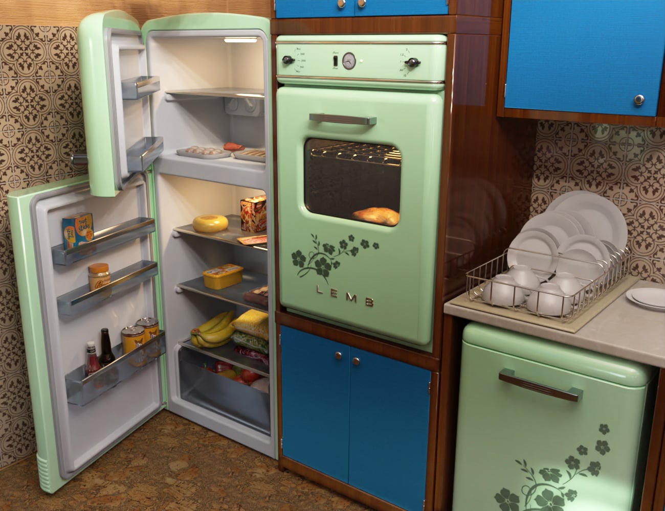 Retro Apartment Props 2 | Daz 3D
