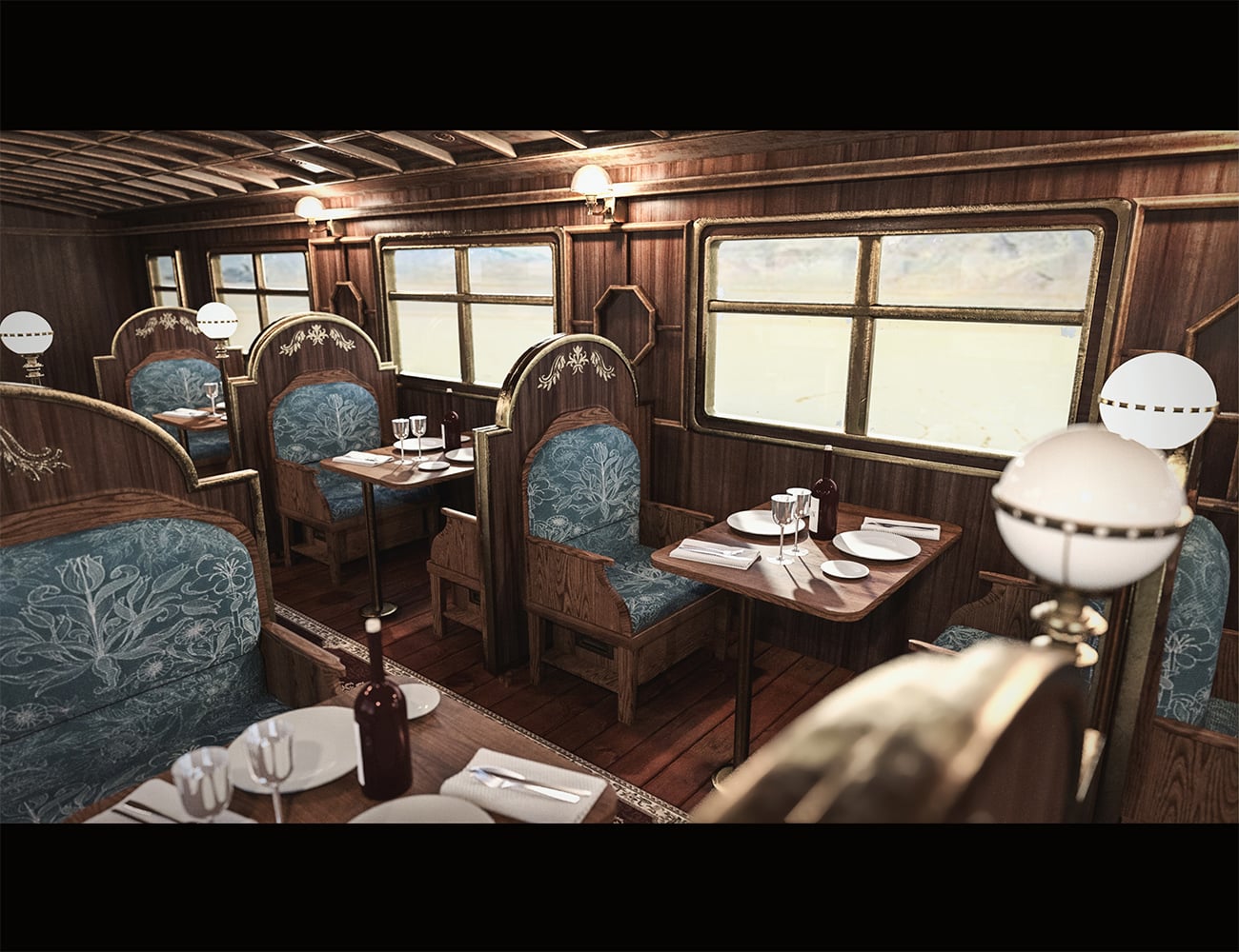 Western Express Train Dining Car | Daz 3D
