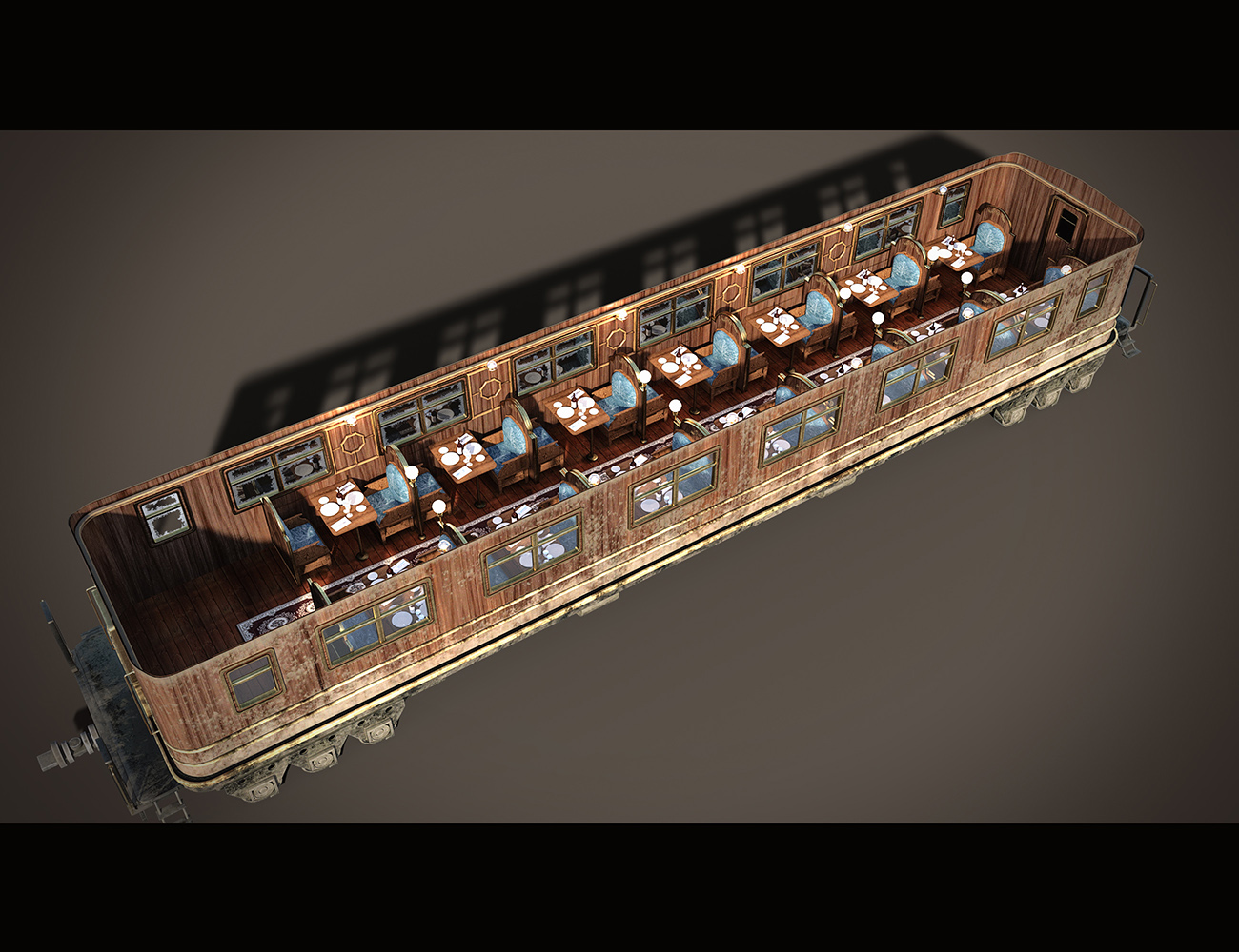 Western Express Train Dining Car | Daz 3D