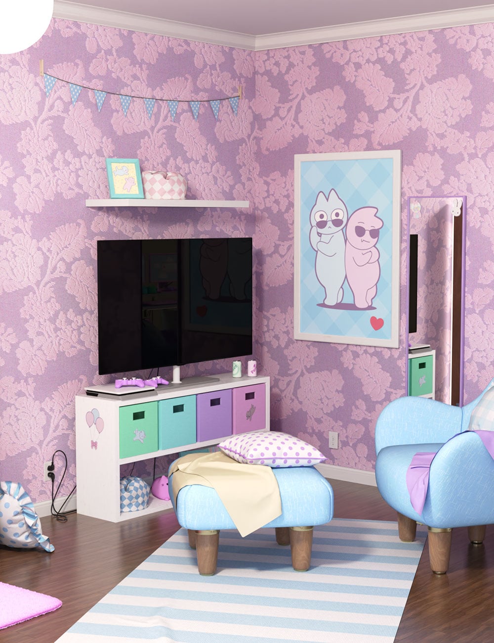 Goth and Kawaii Gamer Room | Daz 3D
