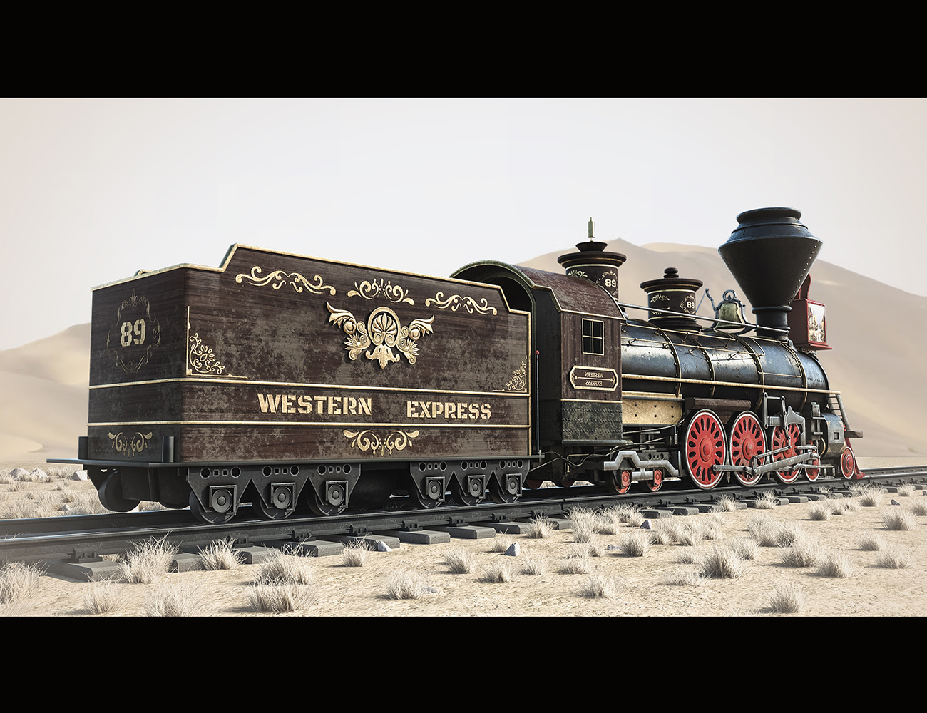Western Express Train Locomotive | Daz 3D