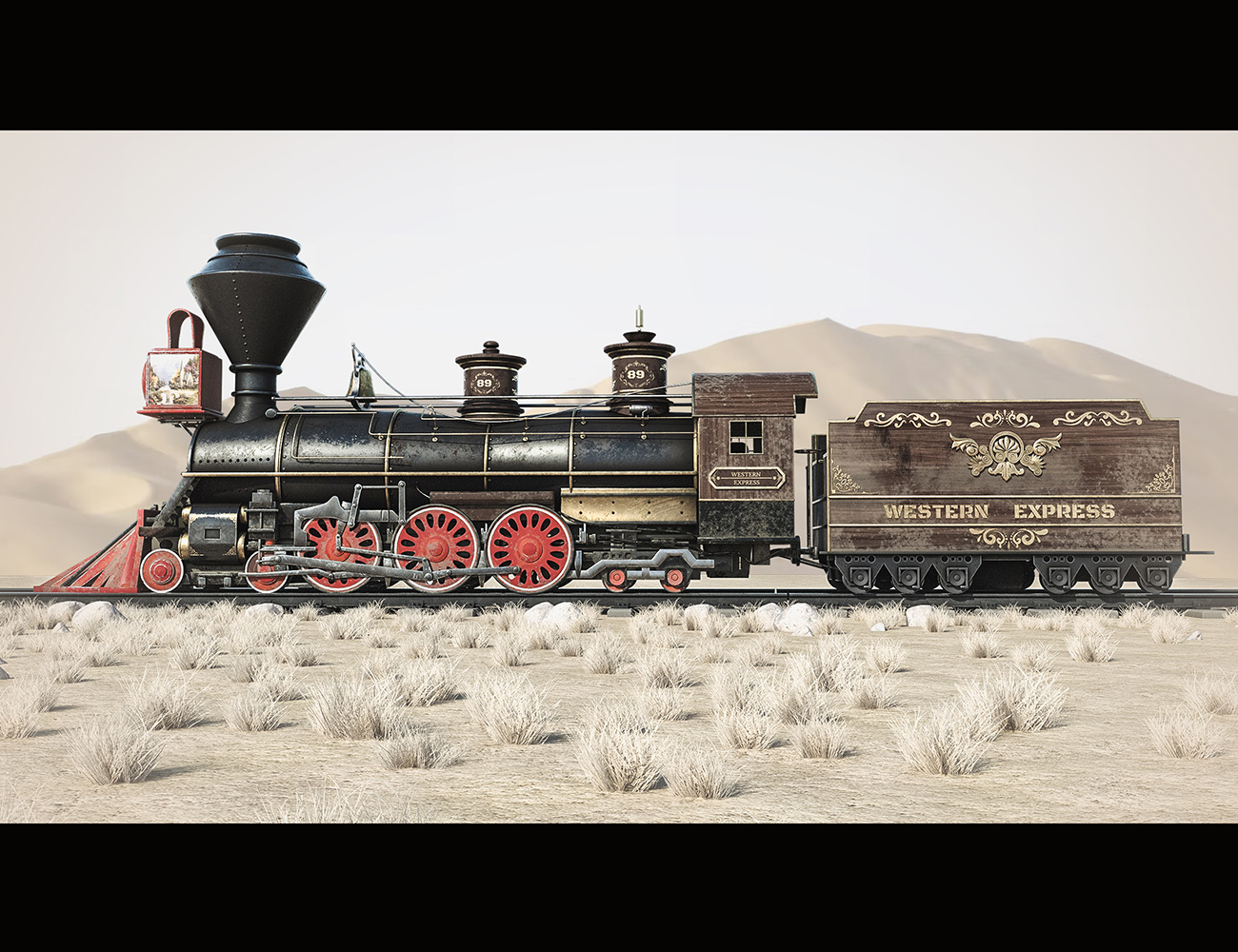 Western Express Train Locomotive | Daz 3D