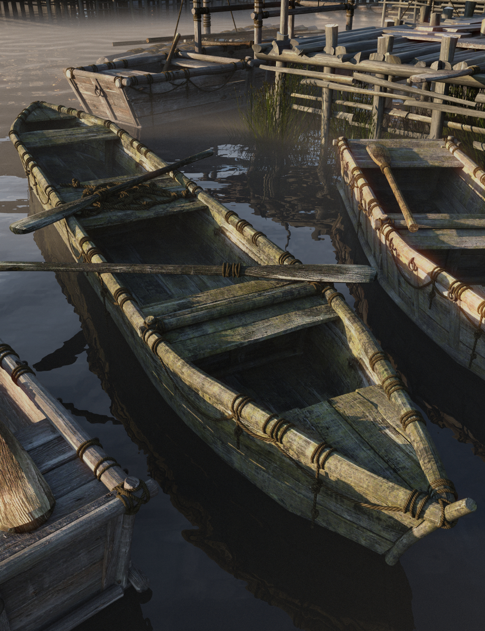 Wooden Rowboats | Daz 3D