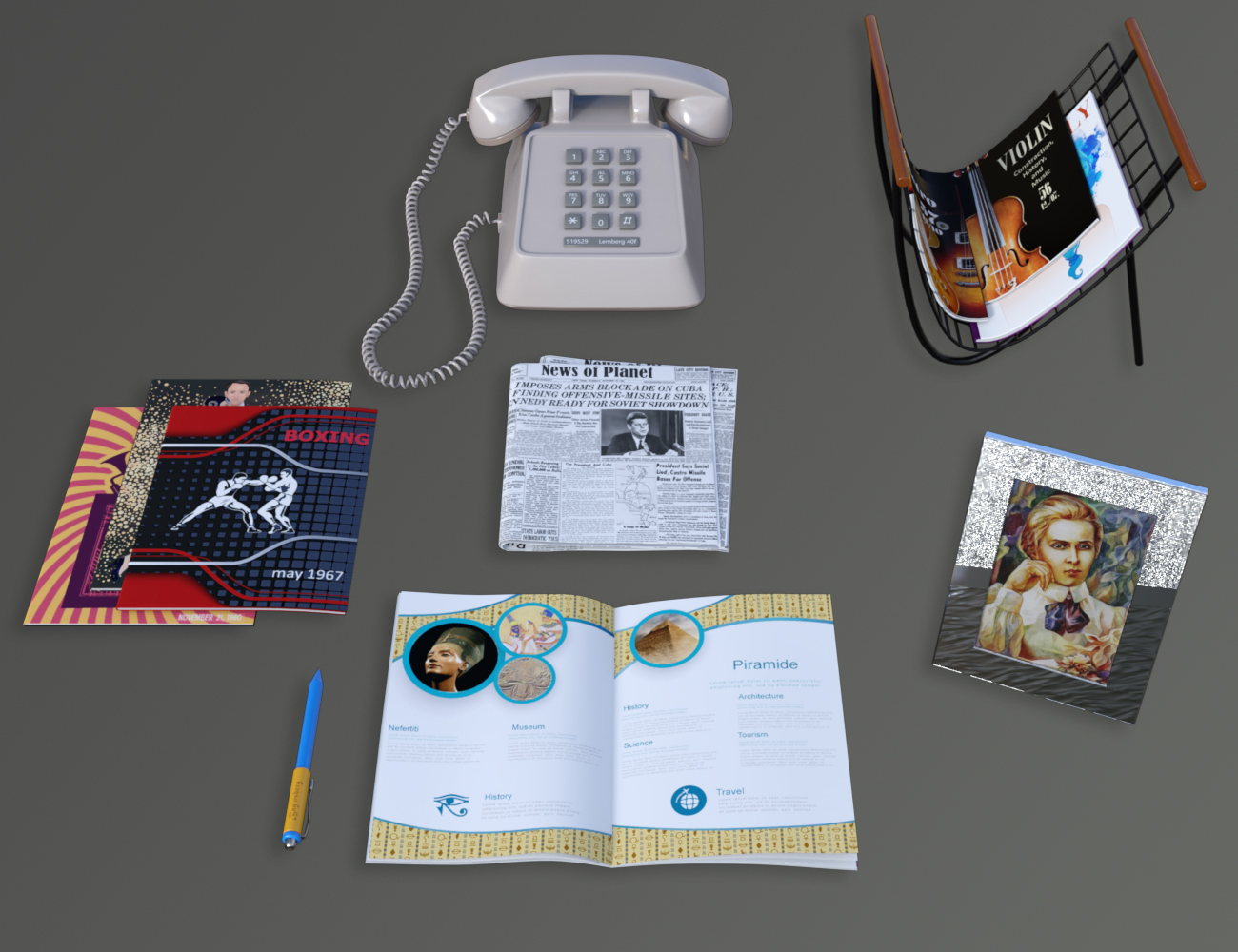 Retro Apartment Props 1 | Daz 3D