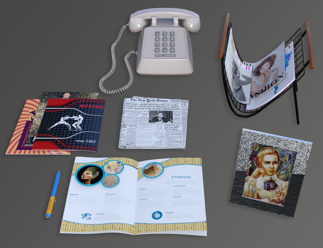 Retro Apartment Props 1 | Daz 3D