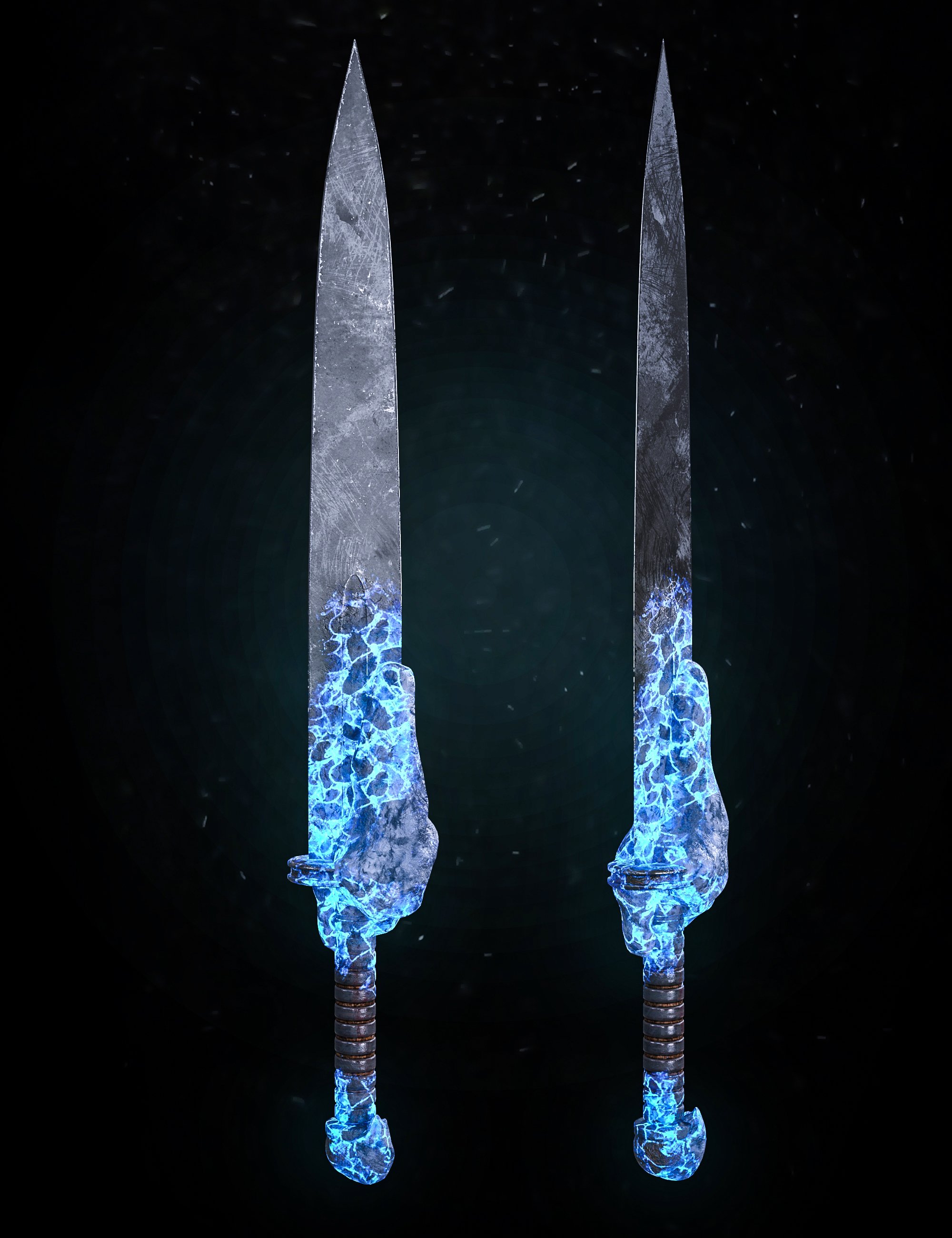 BW Frozen Ice Weapons Set for Genesis 8 and 8.1 | Daz 3D
