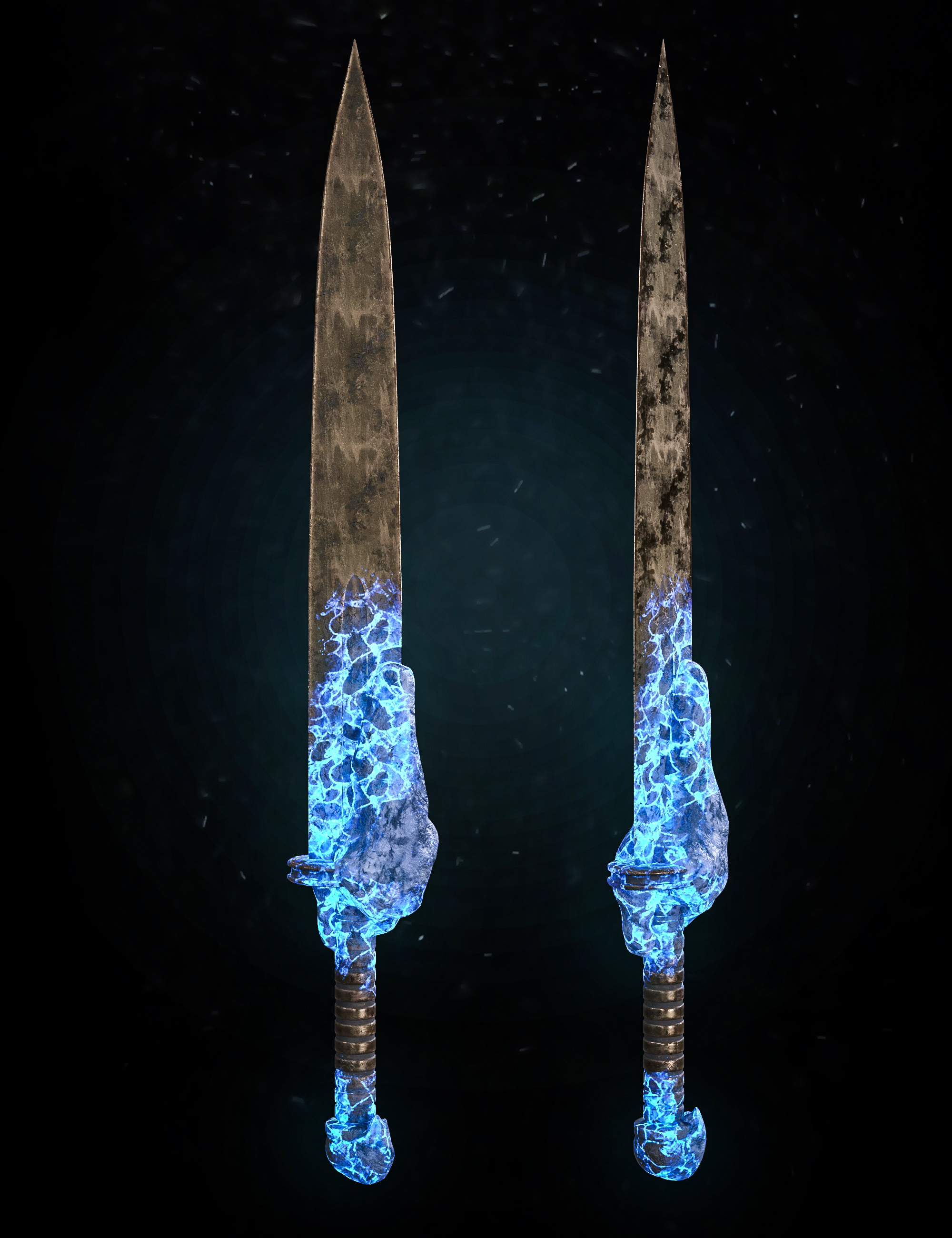 BW Frozen Ice Weapons Set for Genesis 8 and 8.1 | Daz 3D