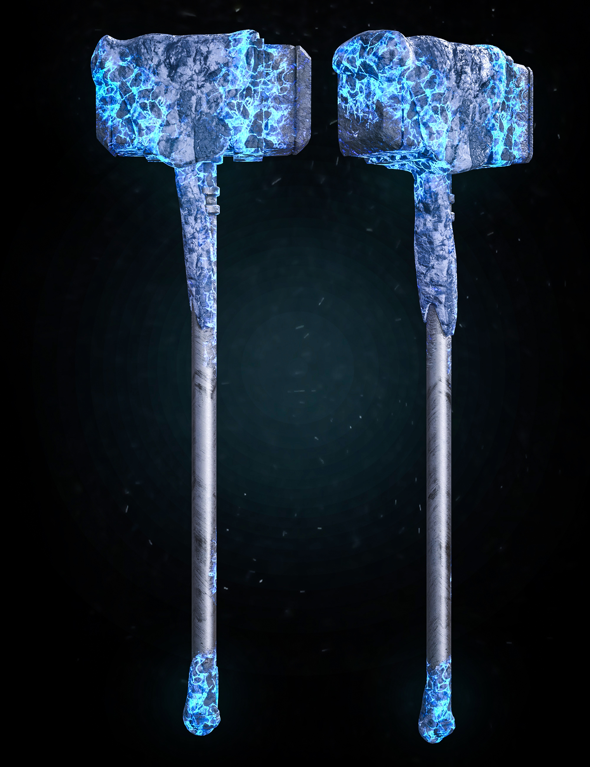 BW Frozen Ice Weapons Set for Genesis 8 and 8.1 | Daz 3D