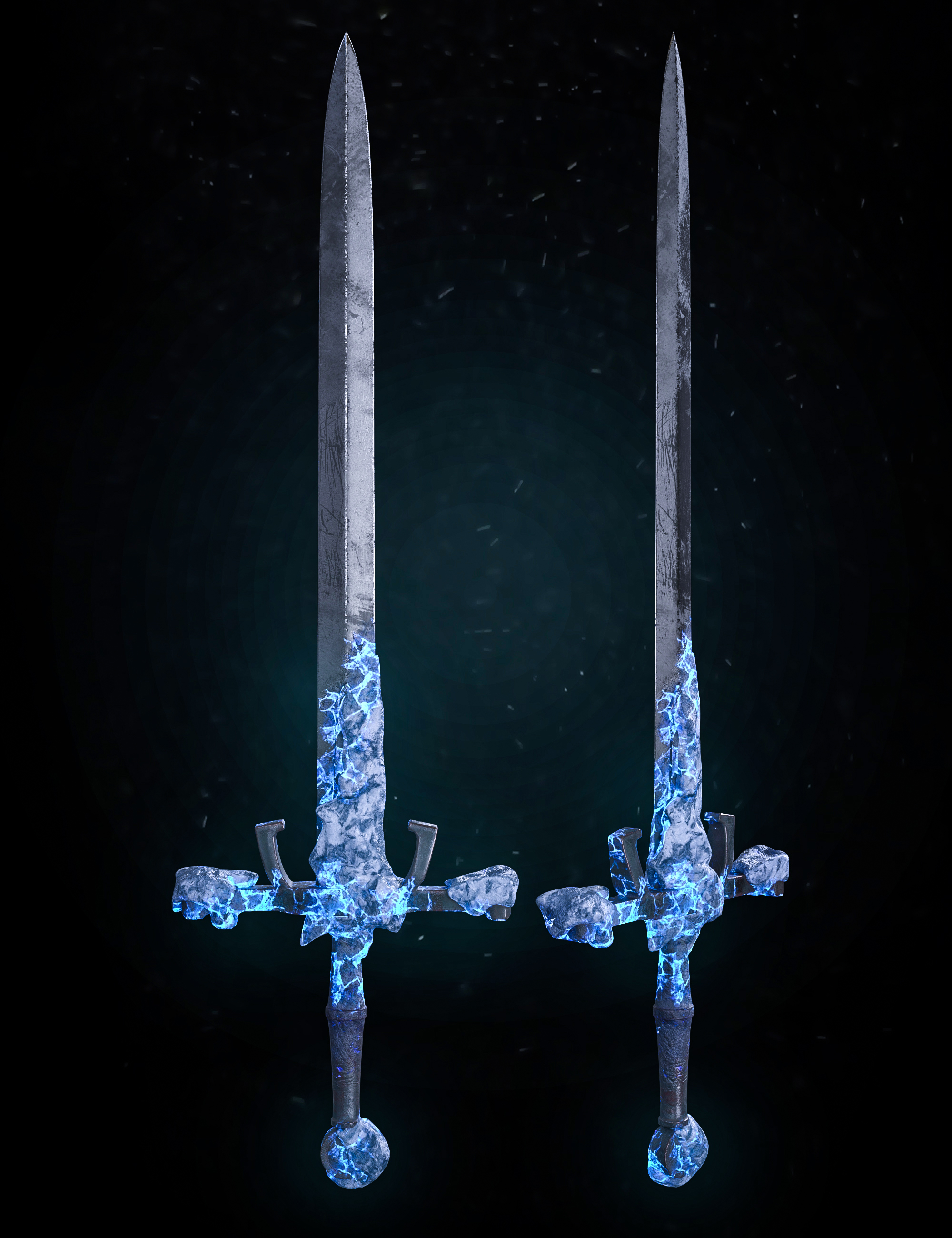 BW Frozen Ice Weapons Set for Genesis 8 and 8.1 | Daz 3D