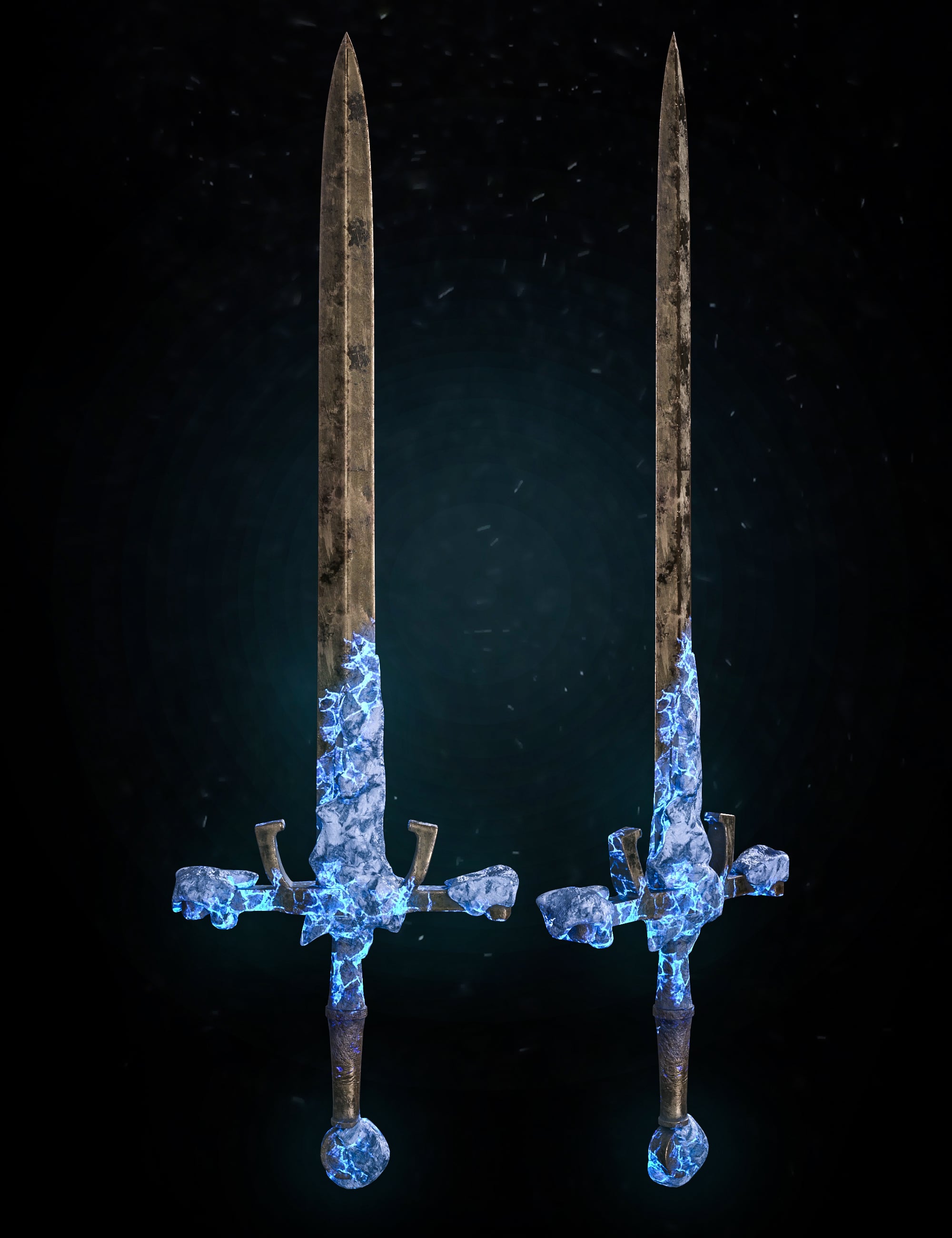 BW Frozen Ice Weapons Set for Genesis 8 and 8.1 | Daz 3D
