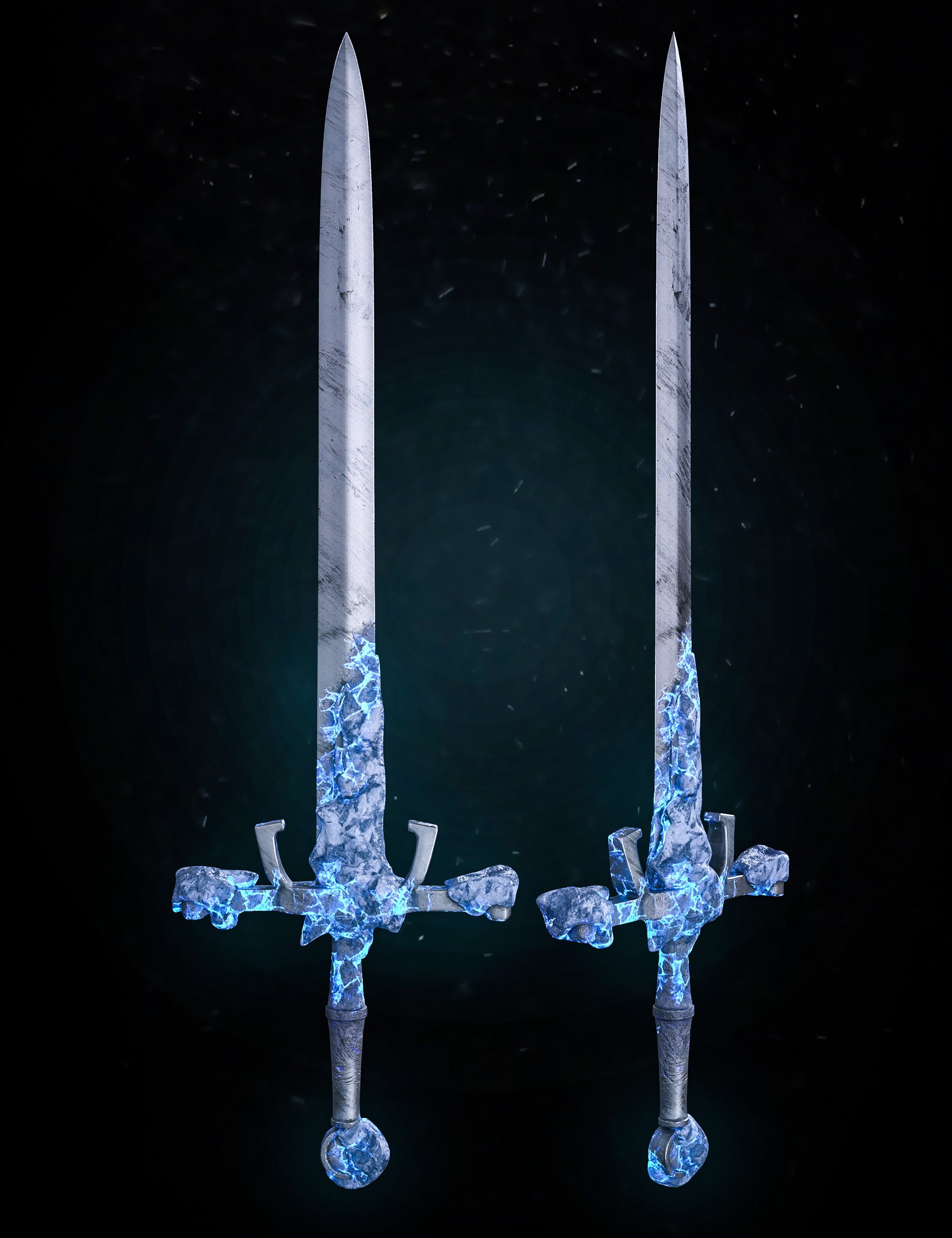 BW Frozen Ice Weapons Set for Genesis 8 and 8.1 | Daz 3D