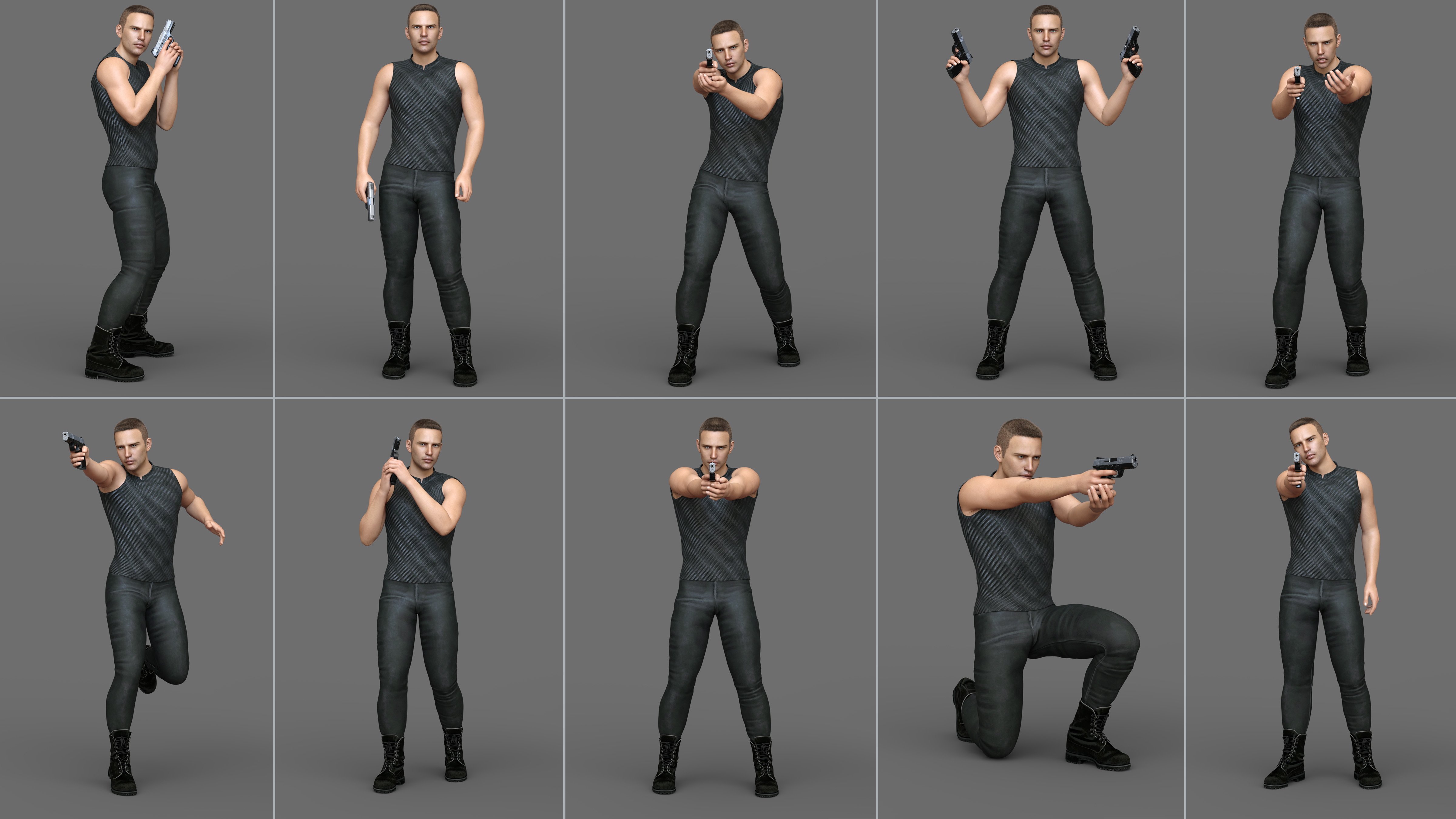 Z Ultimate Handgun Prop and Pose Mega Set for Genesis 8 and 8.1 | Daz 3D