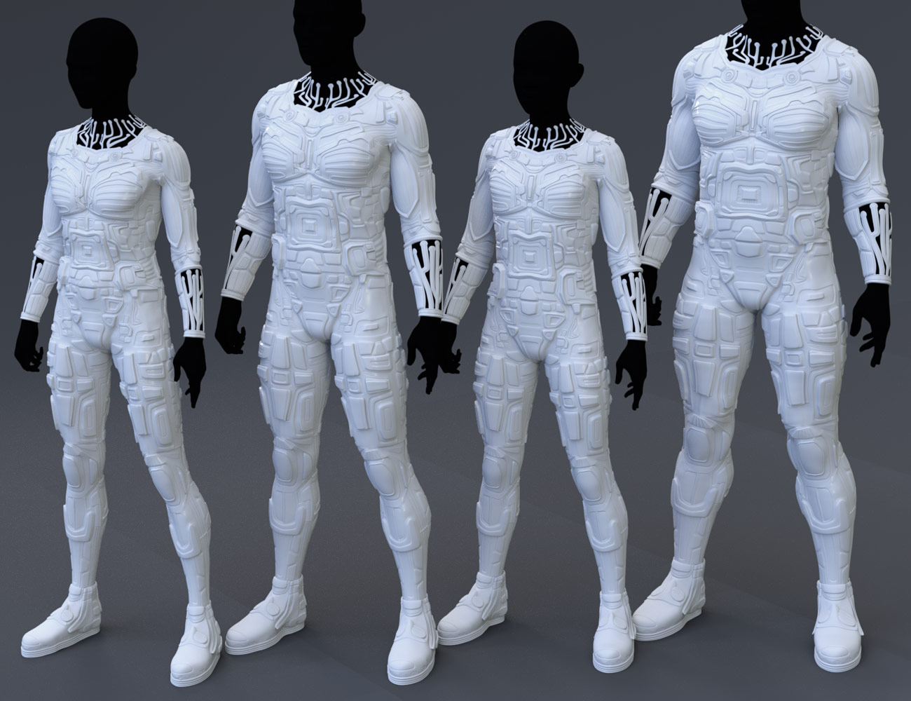 Cyber Guardian Outfit for Genesis 8.1 Males | Daz 3D