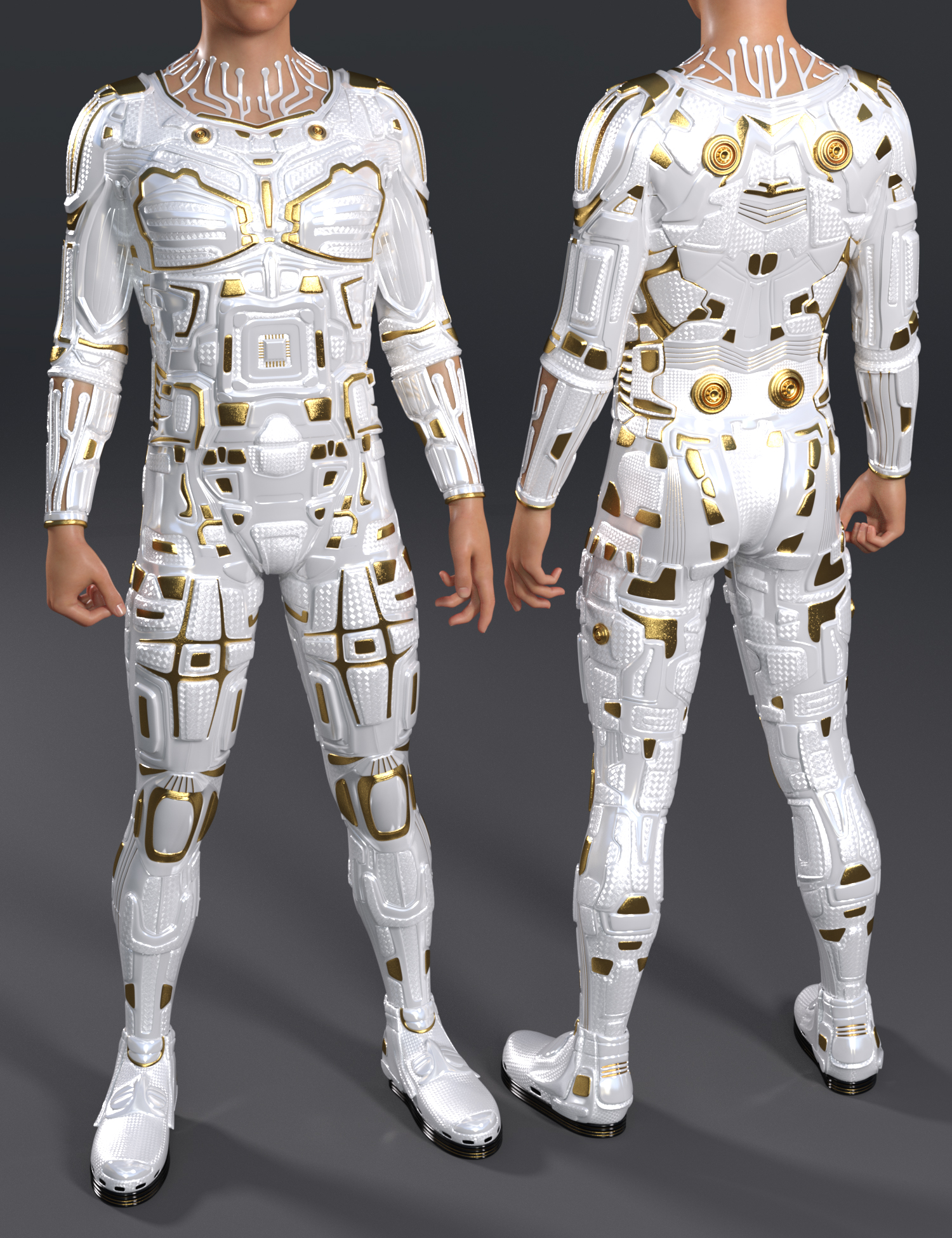 Cyber Guardian Outfit for Genesis 8.1 Males | Daz 3D