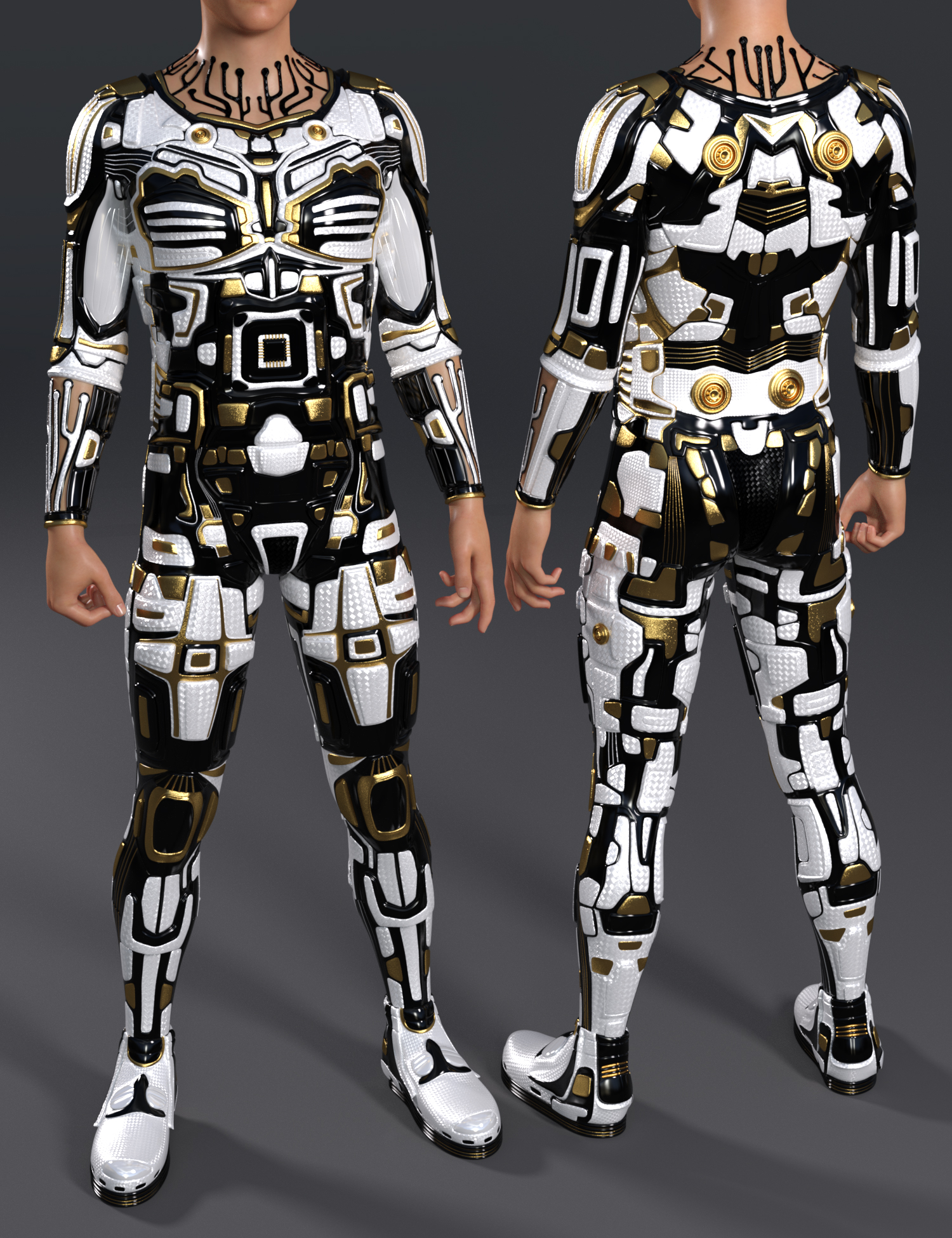 Cyber Guardian Outfit for Genesis 8.1 Males | Daz 3D