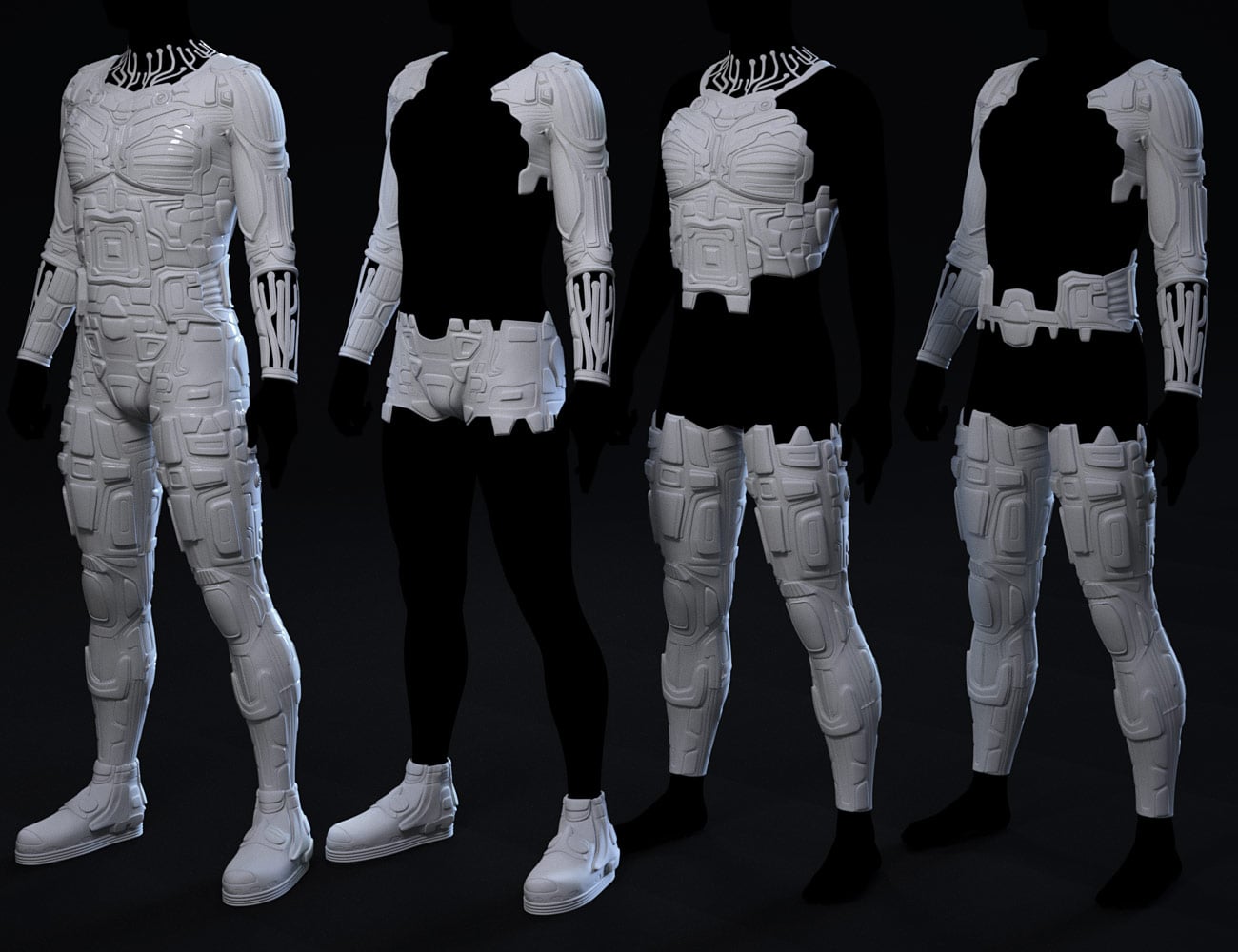 Cyber Guardian Outfit for Genesis 8.1 Males | Daz 3D
