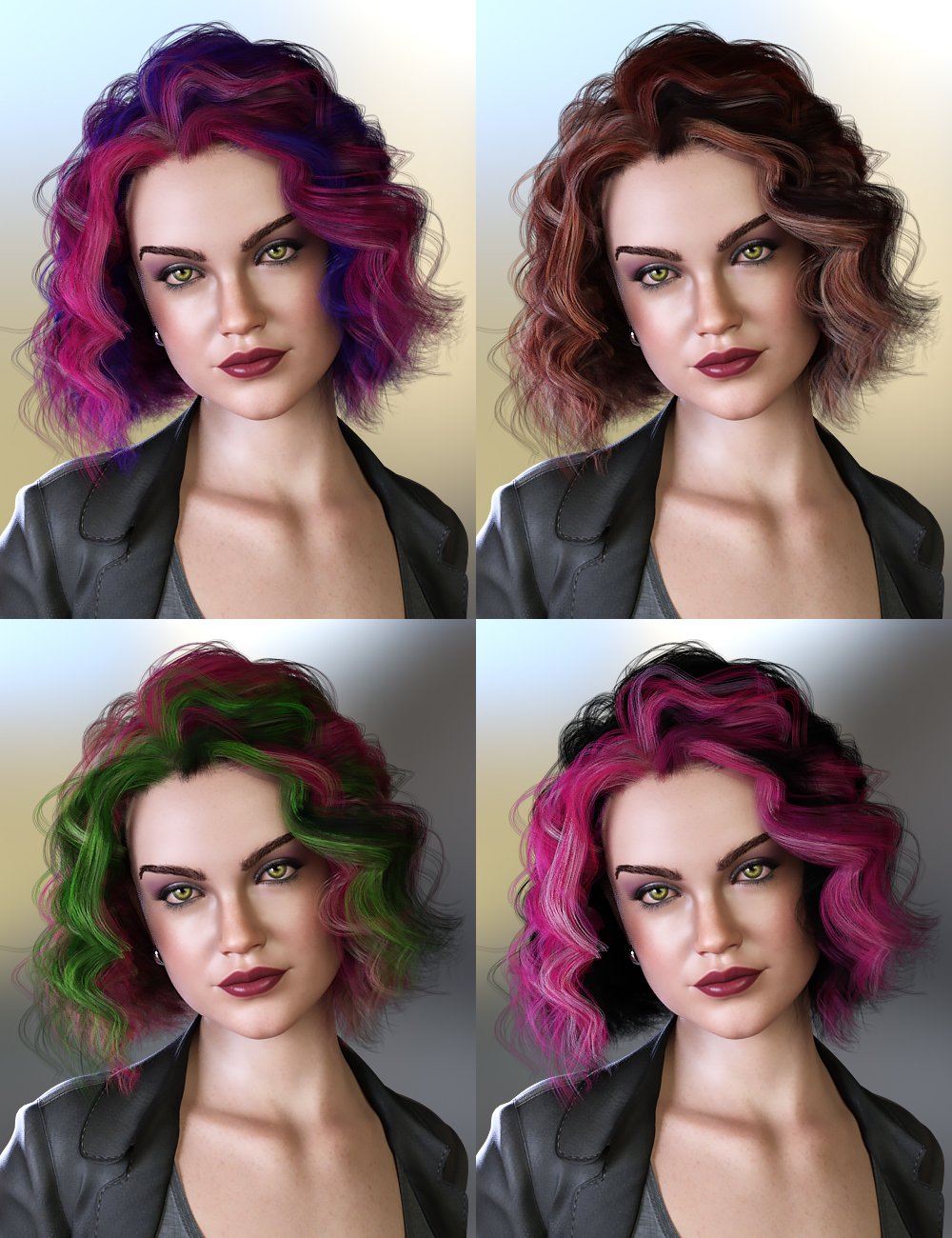 Sublime Hair Kit for dForce Fantastic Twirls Hair | Daz 3D