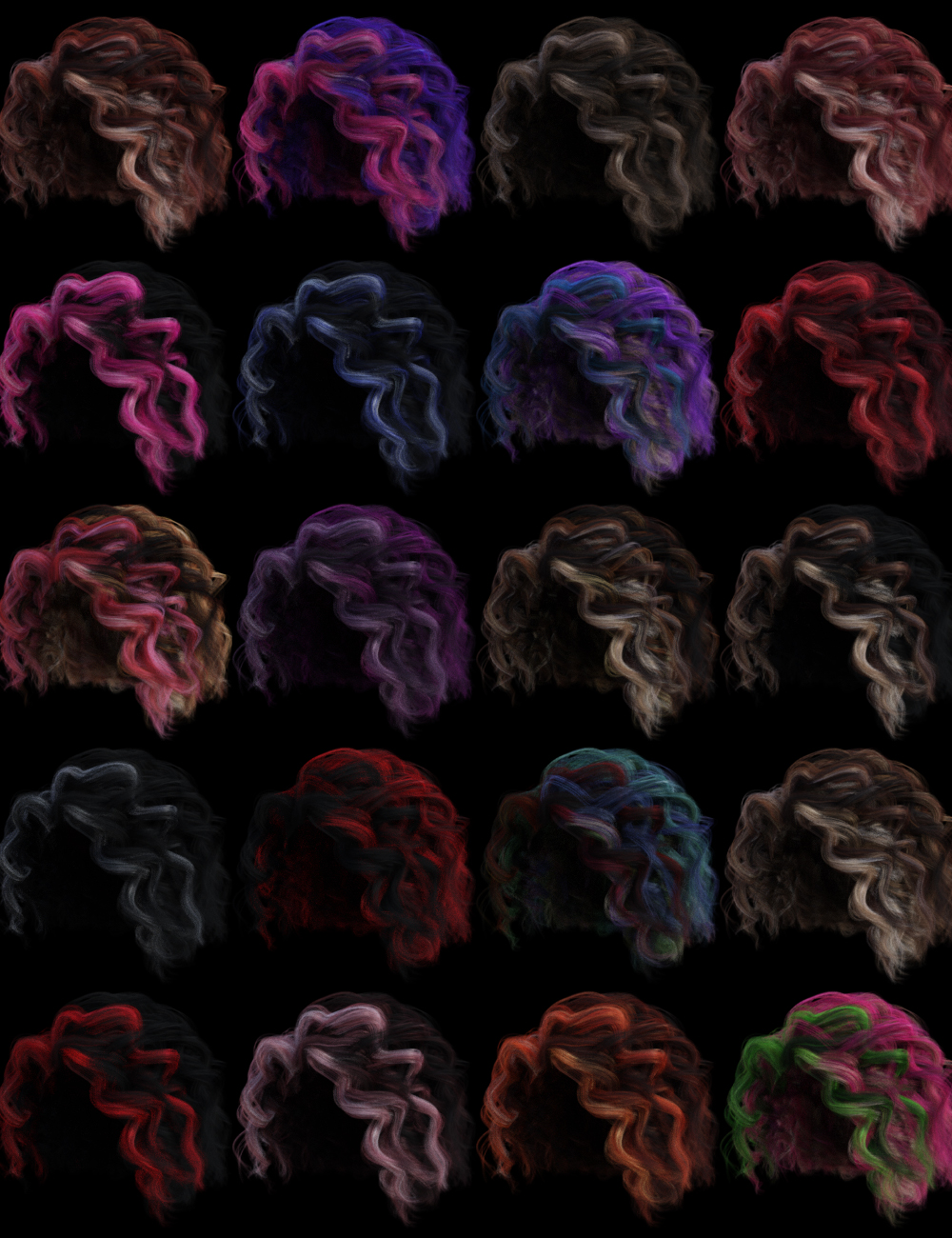 Sublime Hair Kit for dForce Fantastic Twirls Hair | Daz 3D