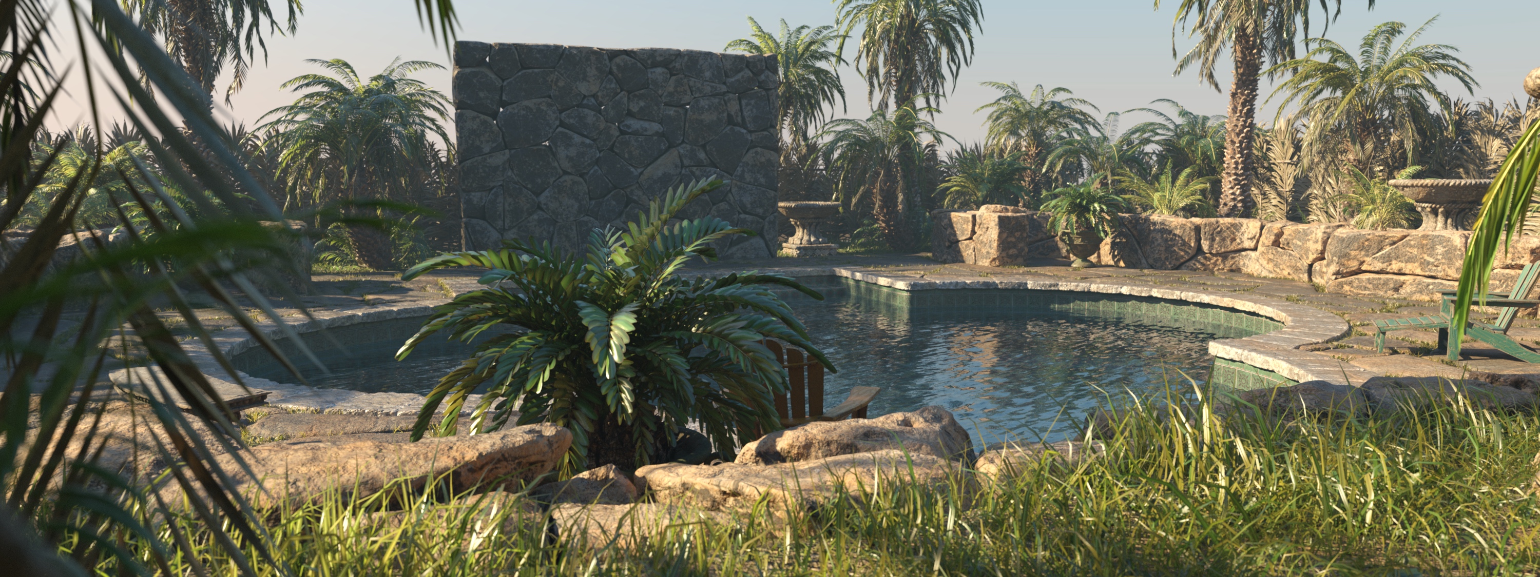 Natural Stone Poolside and Scenes | Daz 3D