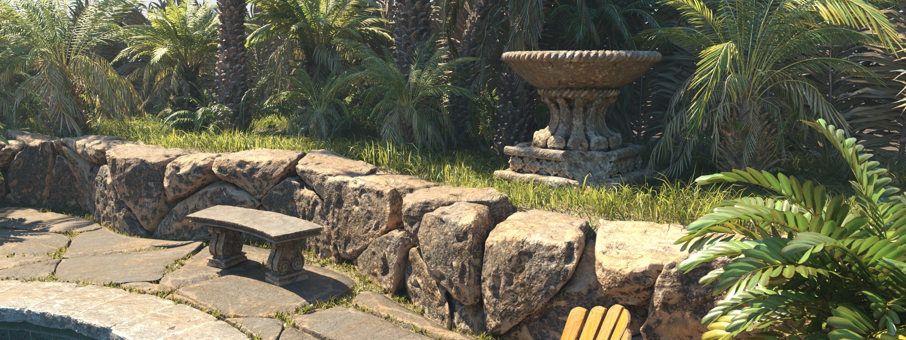 Natural Stone Poolside and Scenes | Daz 3D