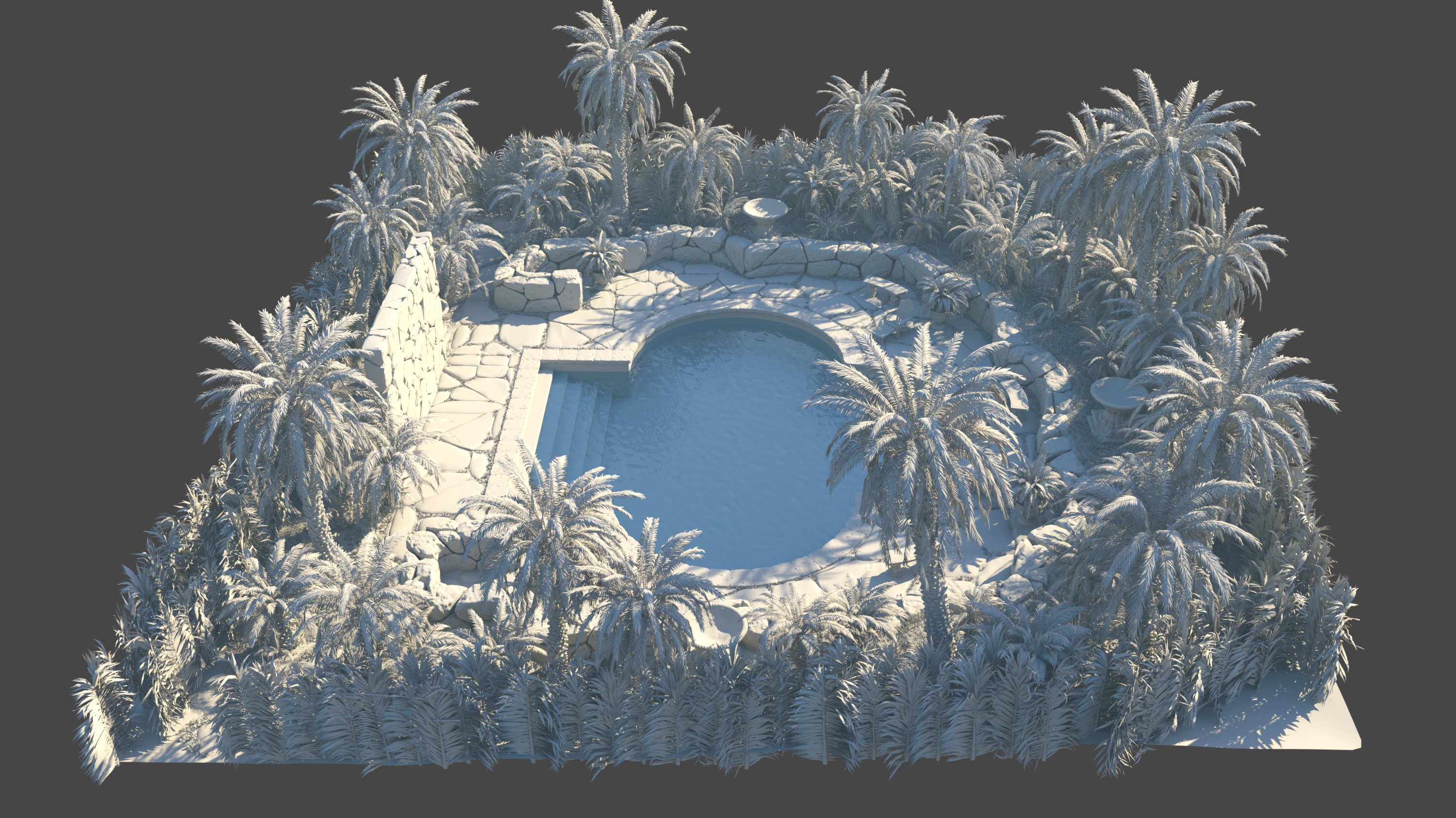 Natural Stone Poolside and Scenes | Daz 3D
