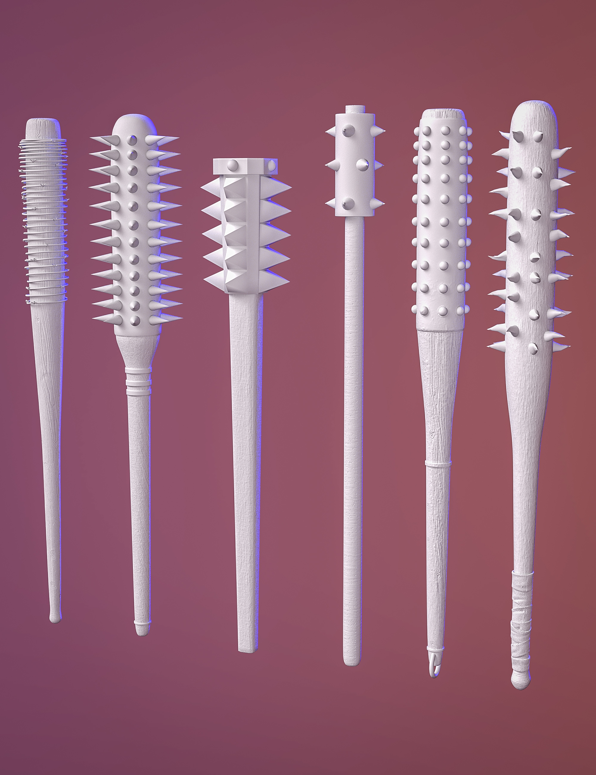 BW Wooden Mace Set 01 for Genesis 8 and 8.1 | Daz 3D