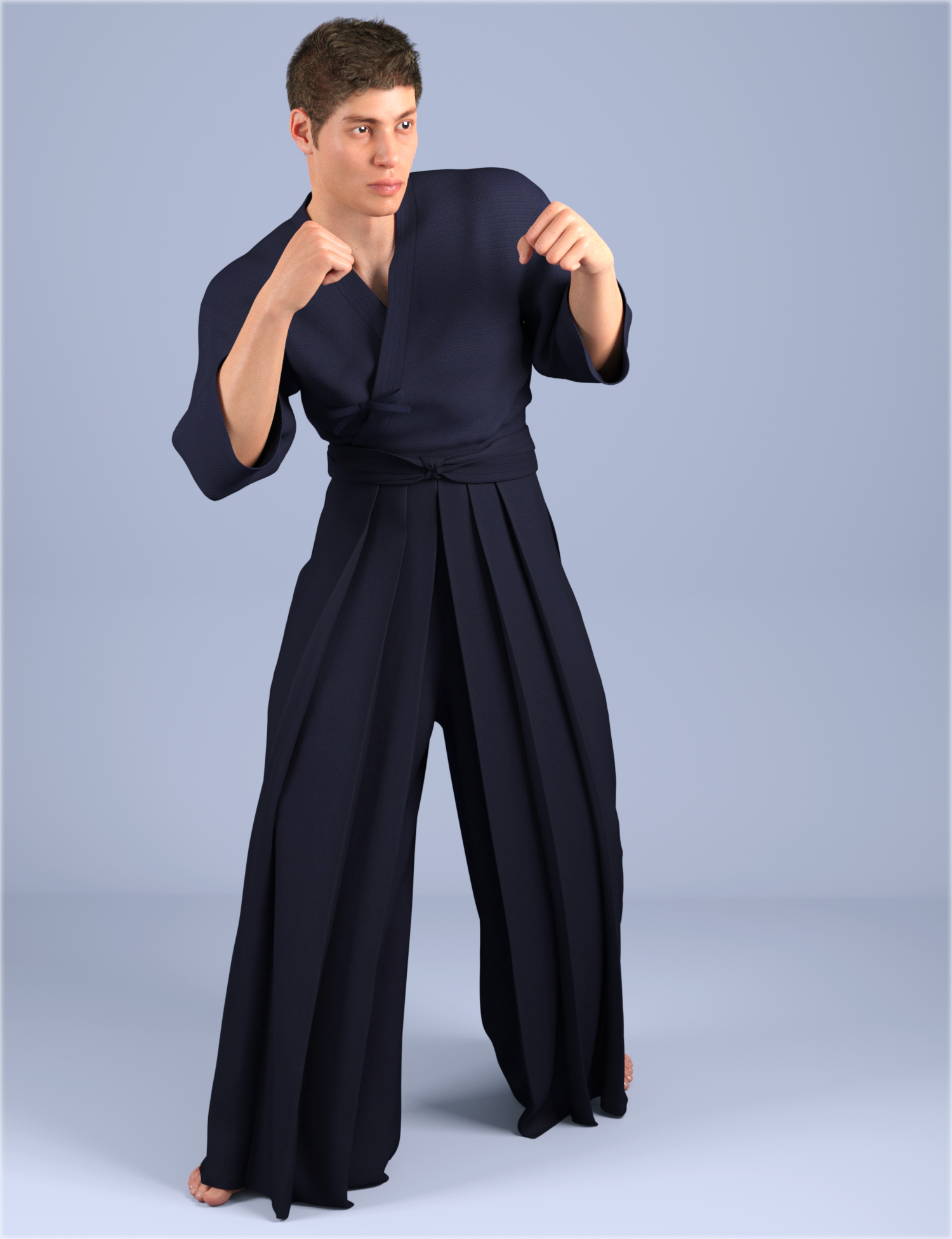 dForce HnC Kendo Uniform Outfits for Genesis 8.1 Males | Daz 3D