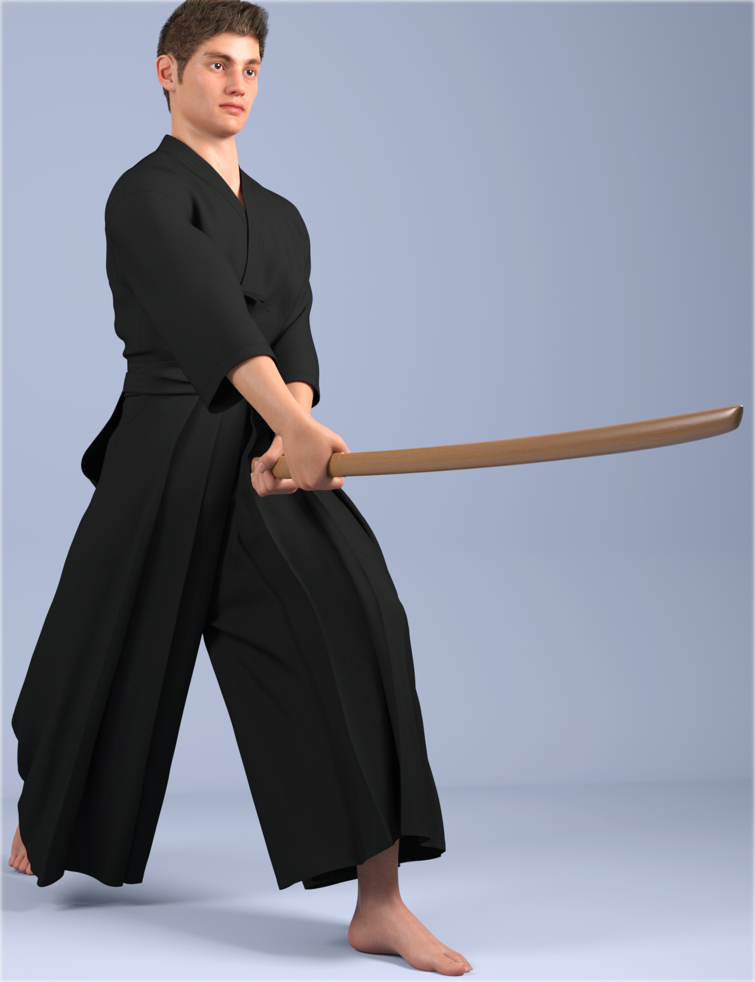 dForce HnC Kendo Uniform Outfits for Genesis 8.1 Males | Daz 3D