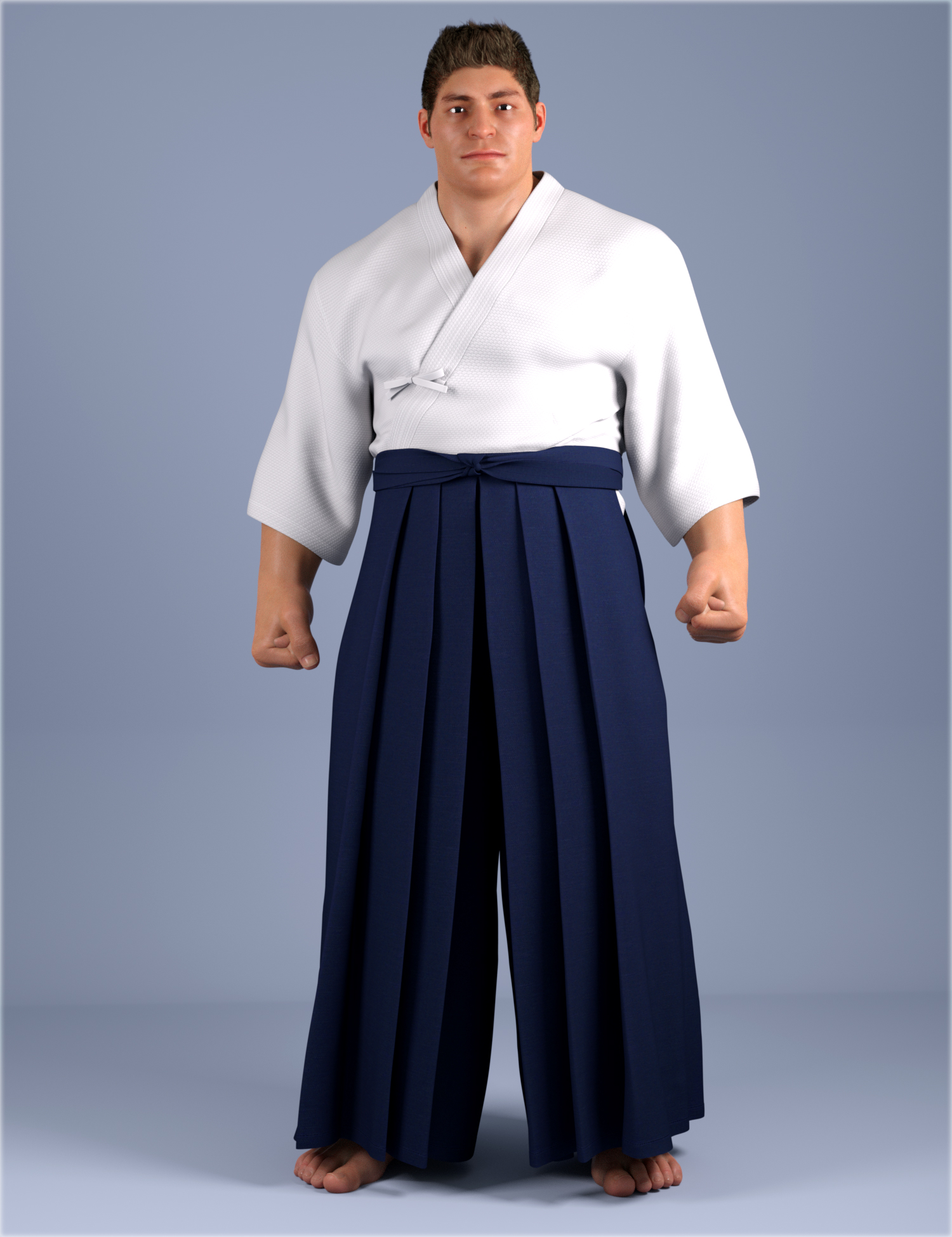 dForce HnC Kendo Uniform Outfits for Genesis 8.1 Males | Daz 3D