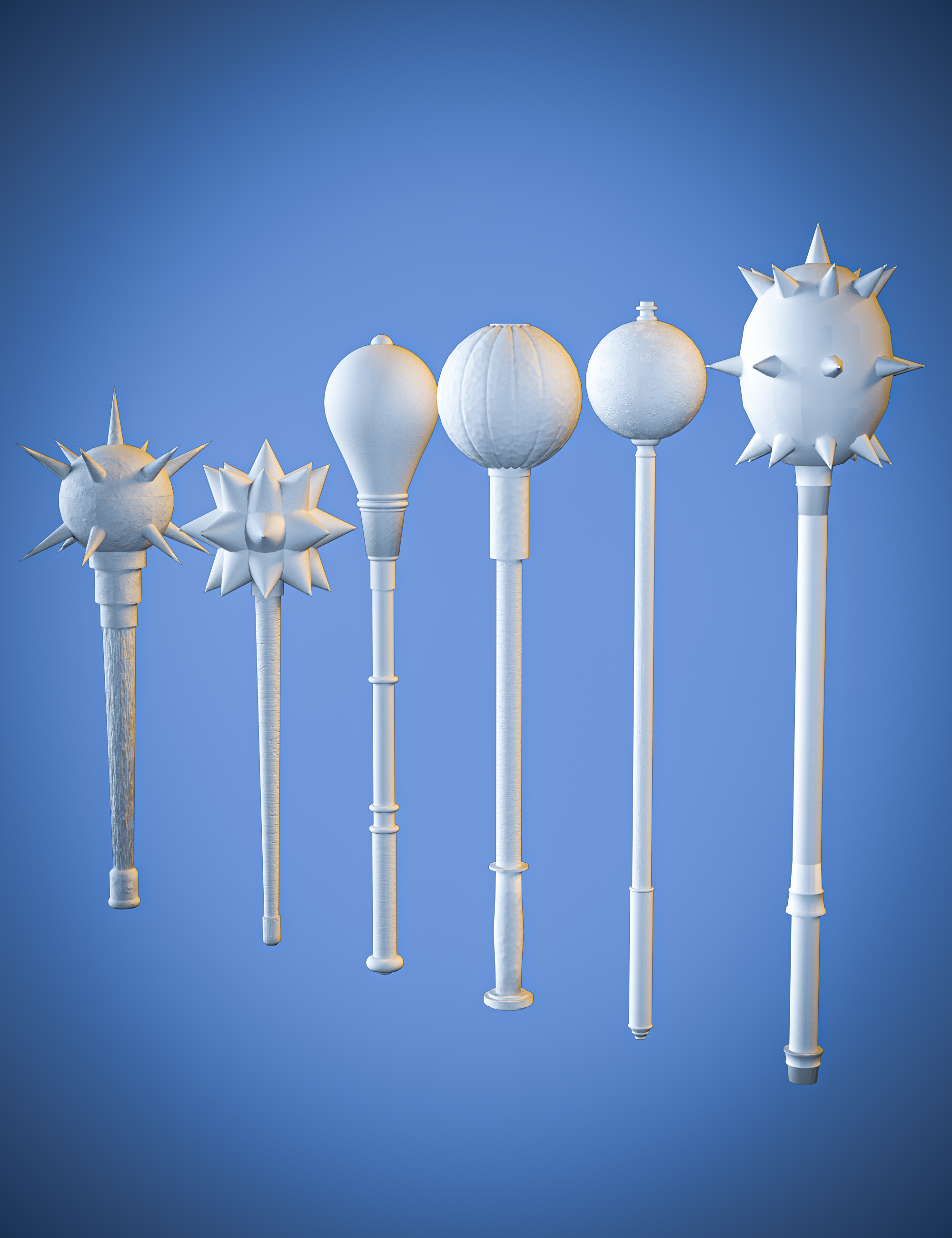 BW Wooden Mace Set 02 for Genesis 8 and 8.1 | Daz 3D