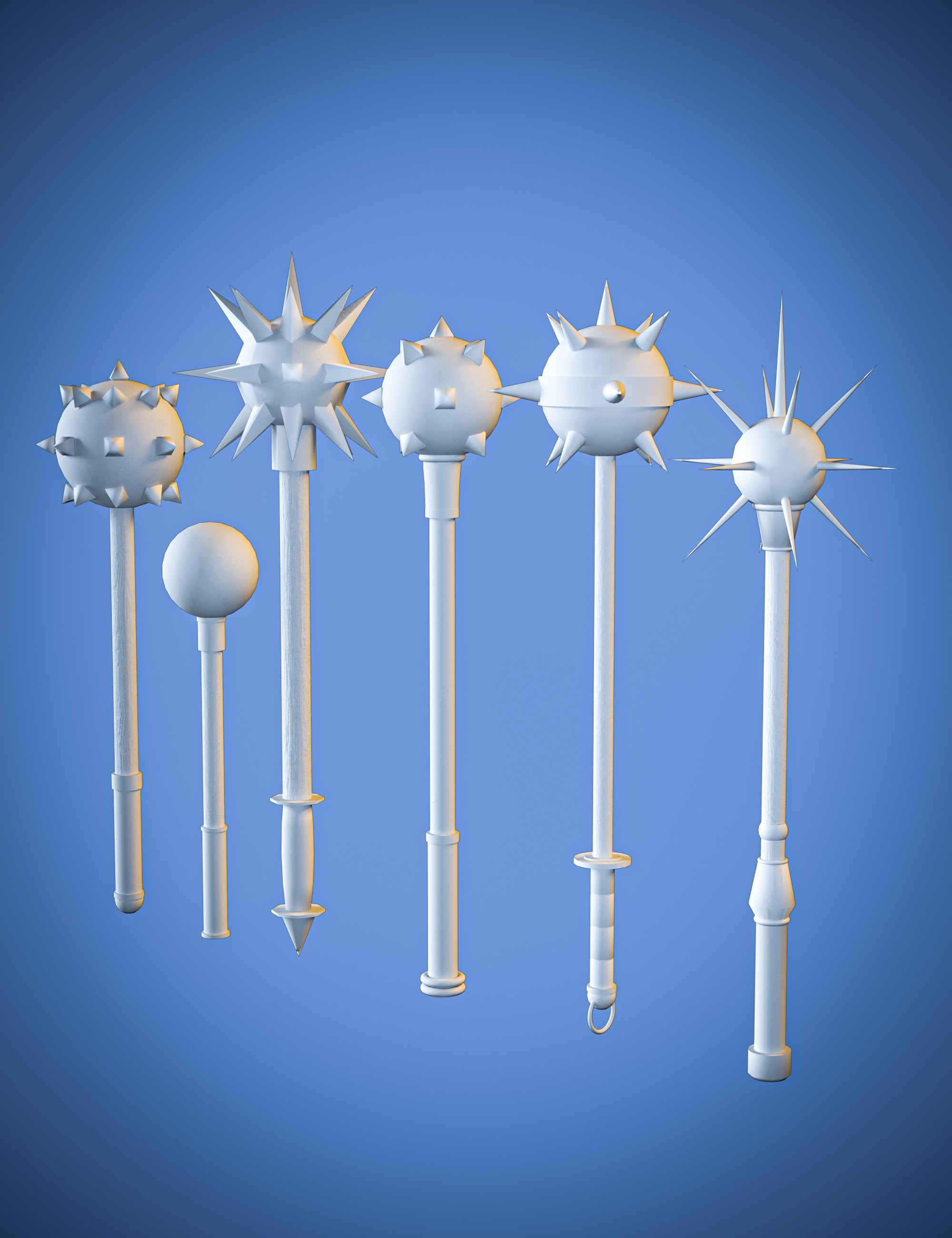 BW Wooden Mace Set 02 for Genesis 8 and 8.1 | Daz 3D