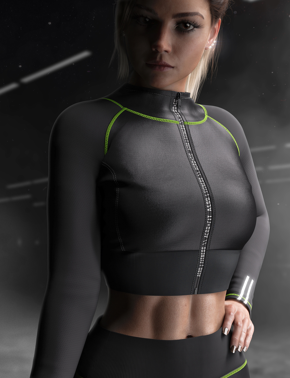 AJC Aero Fitness Outfit for Genesis 8 and 8.1 Females | Daz 3D