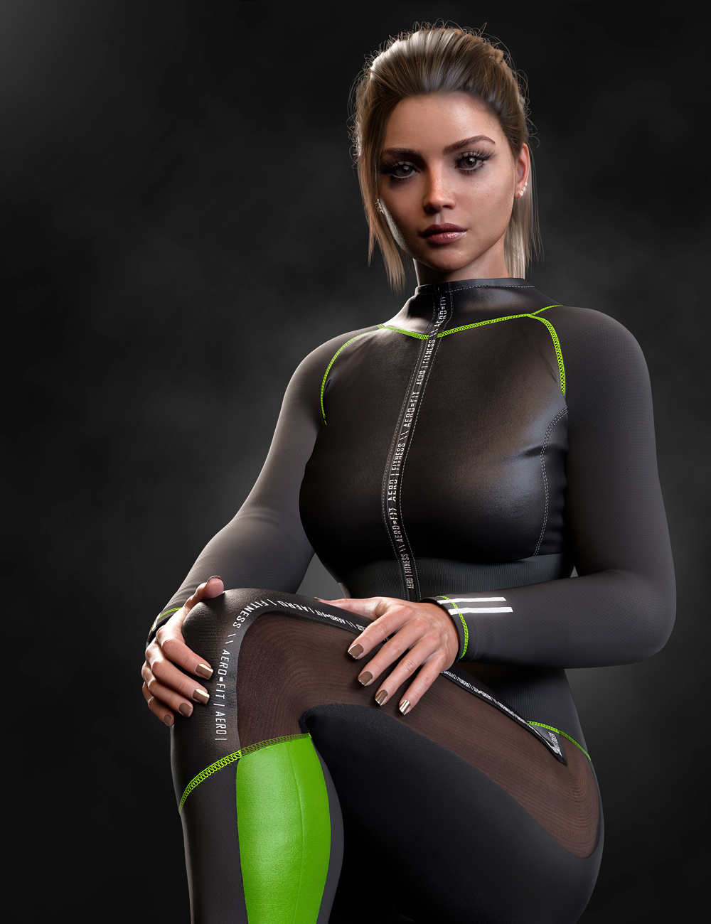 AJC Aero Fitness Outfit for Genesis 8 and 8.1 Females | Daz 3D