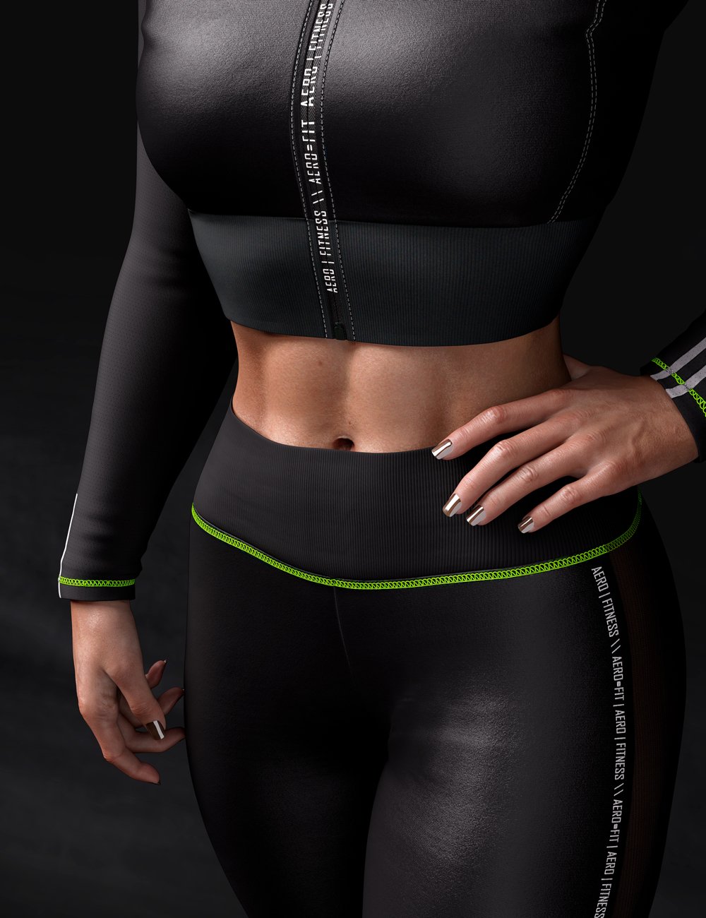 AJC Aero Fitness Outfit for Genesis 8 and 8.1 Females | Daz 3D