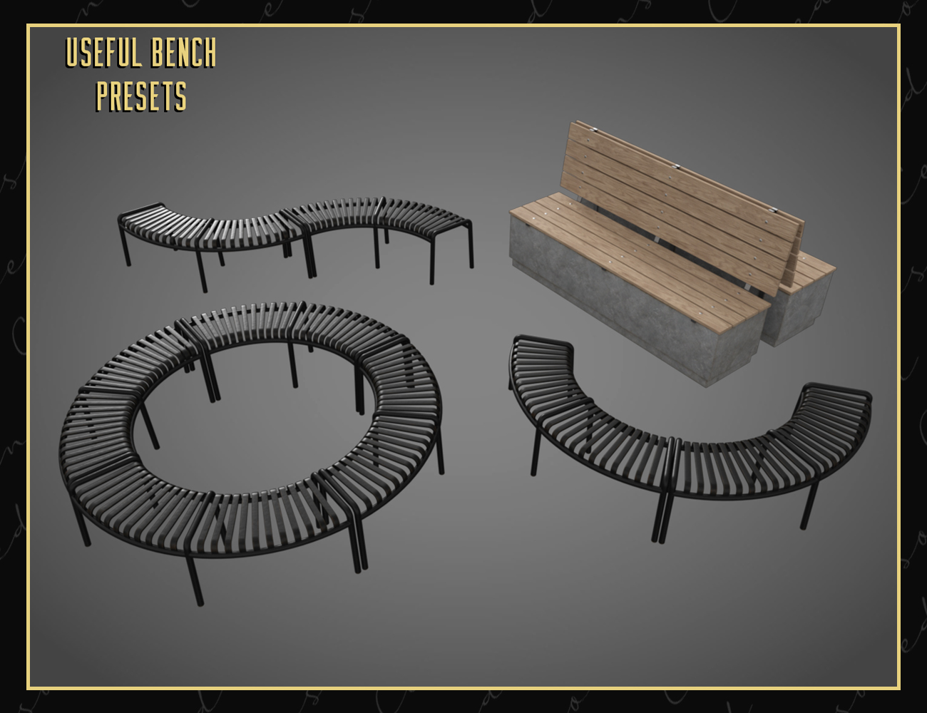 Everyday Bench Prop Pack | Daz 3D