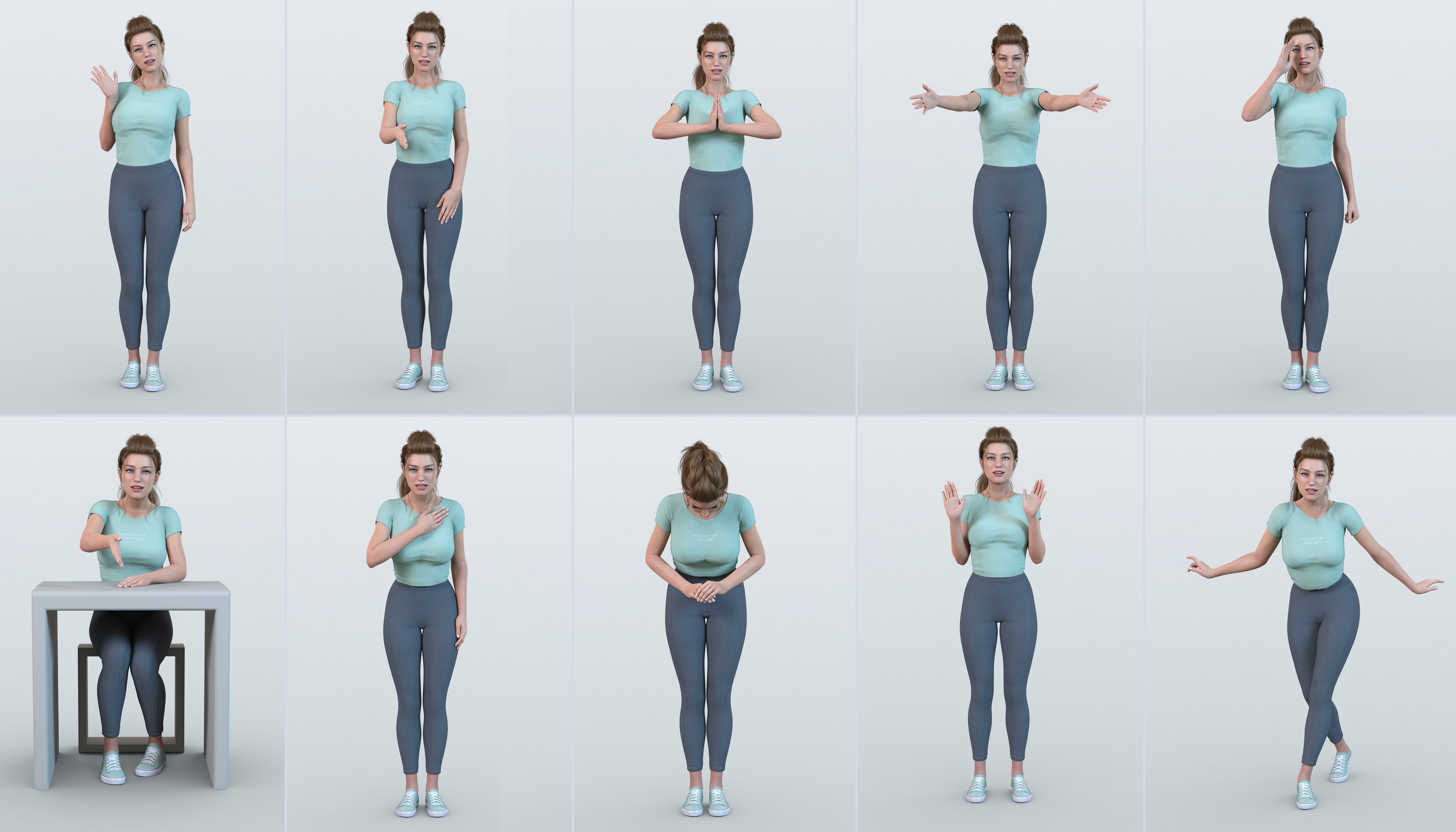 Z Greeting Poses Utility Collection for Genesis 8 and 8.1 | Daz 3D