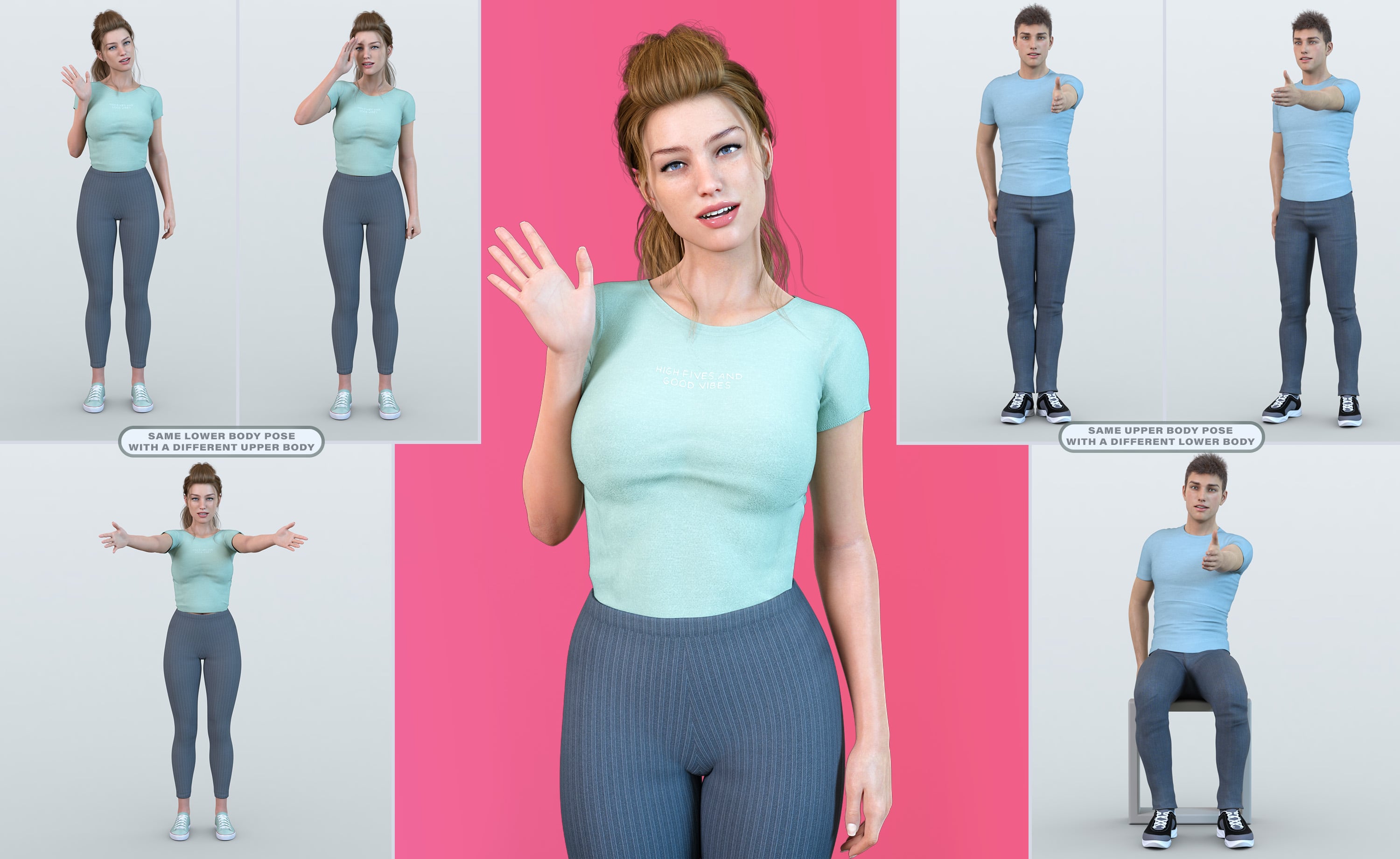 Z Greeting Poses Utility Collection for Genesis 8 and 8.1 | Daz 3D