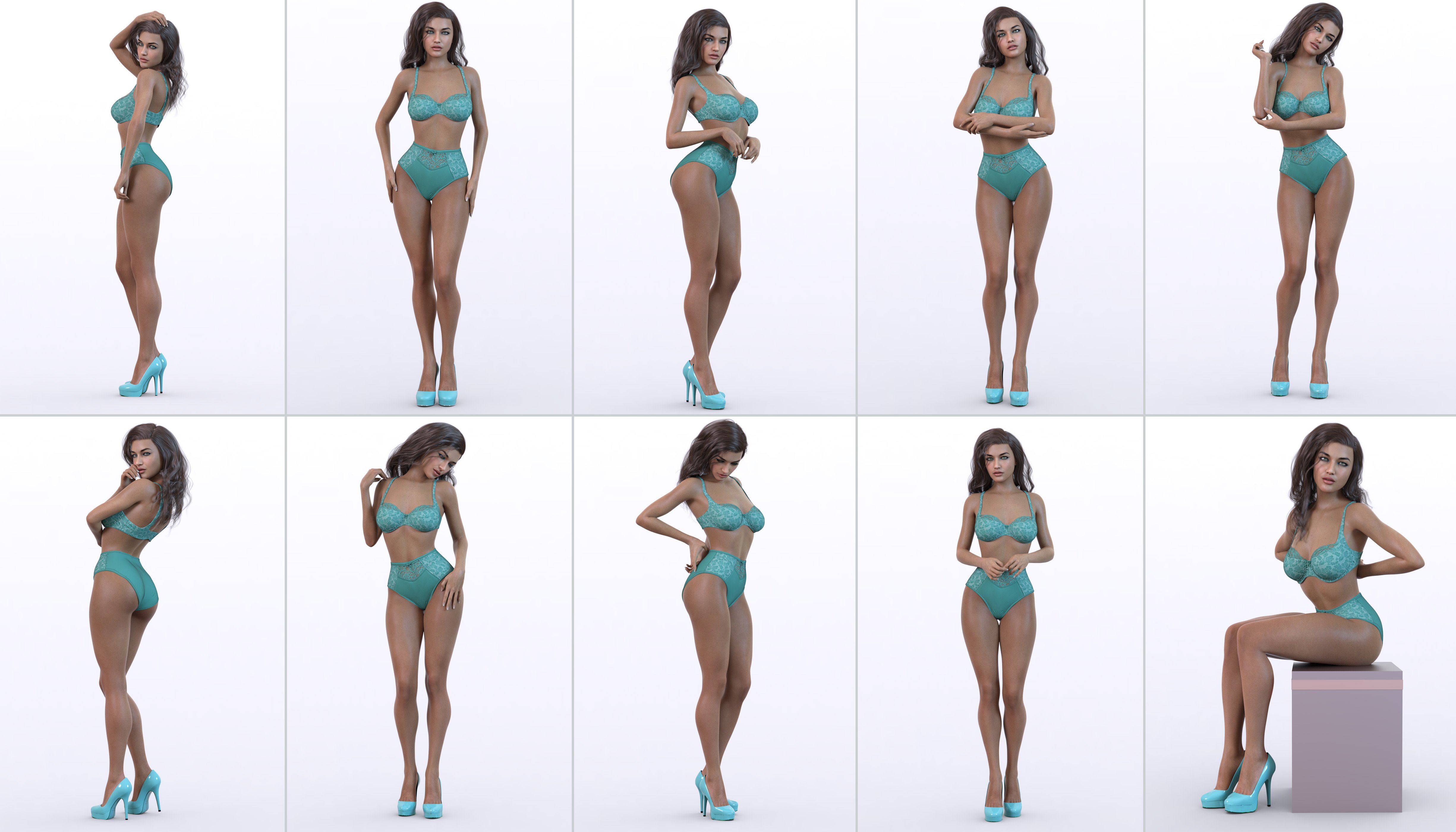 Z Lingerie Model Shape And Pose Mega Set Daz 3d