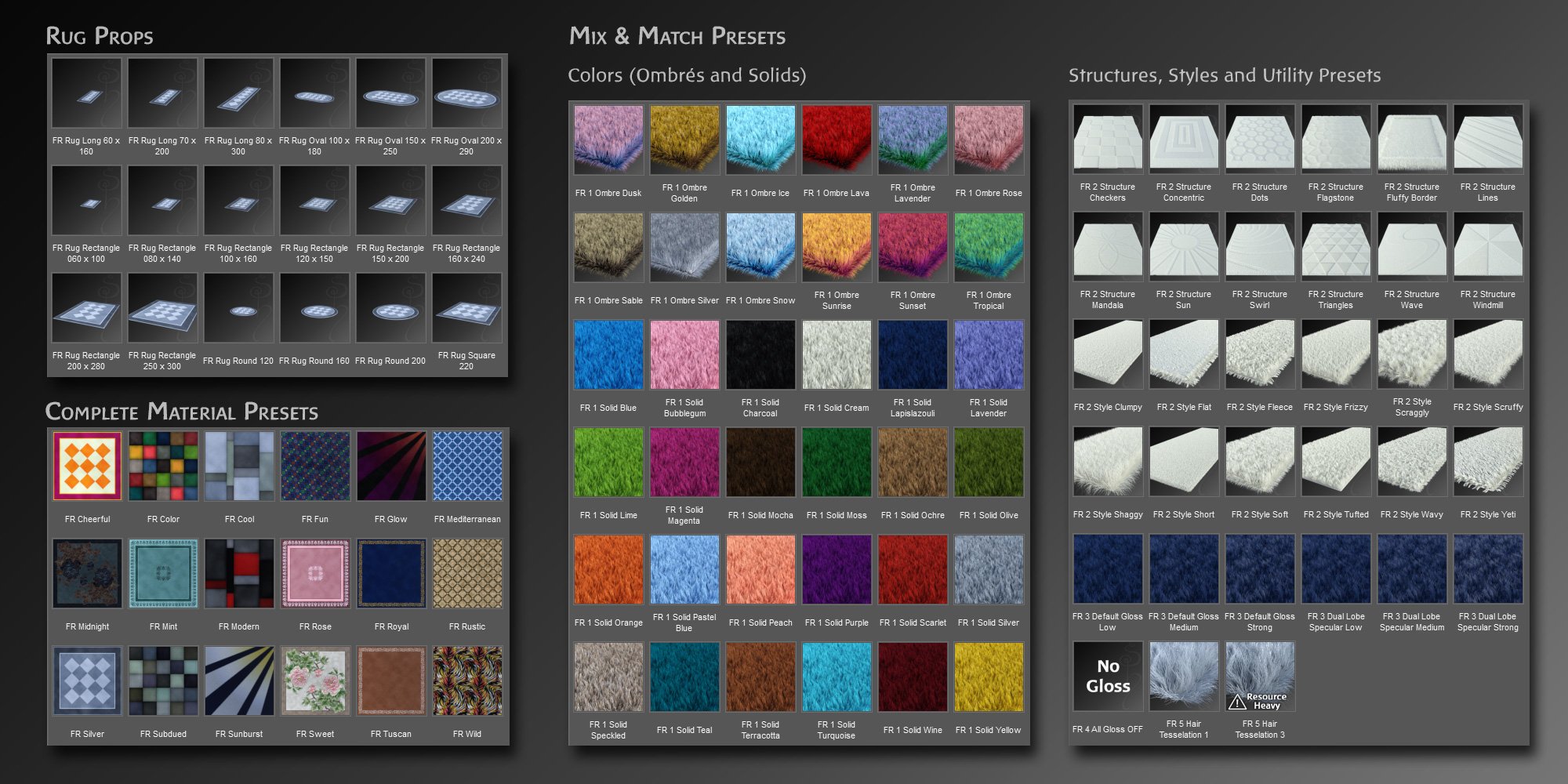 Fluffy Rugs | Daz 3D