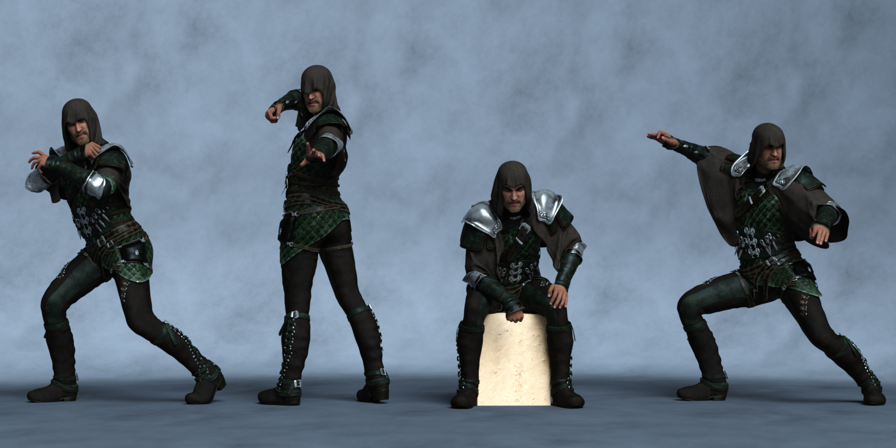 Assassin Poses for Genesis 8.1 Male | Daz 3D