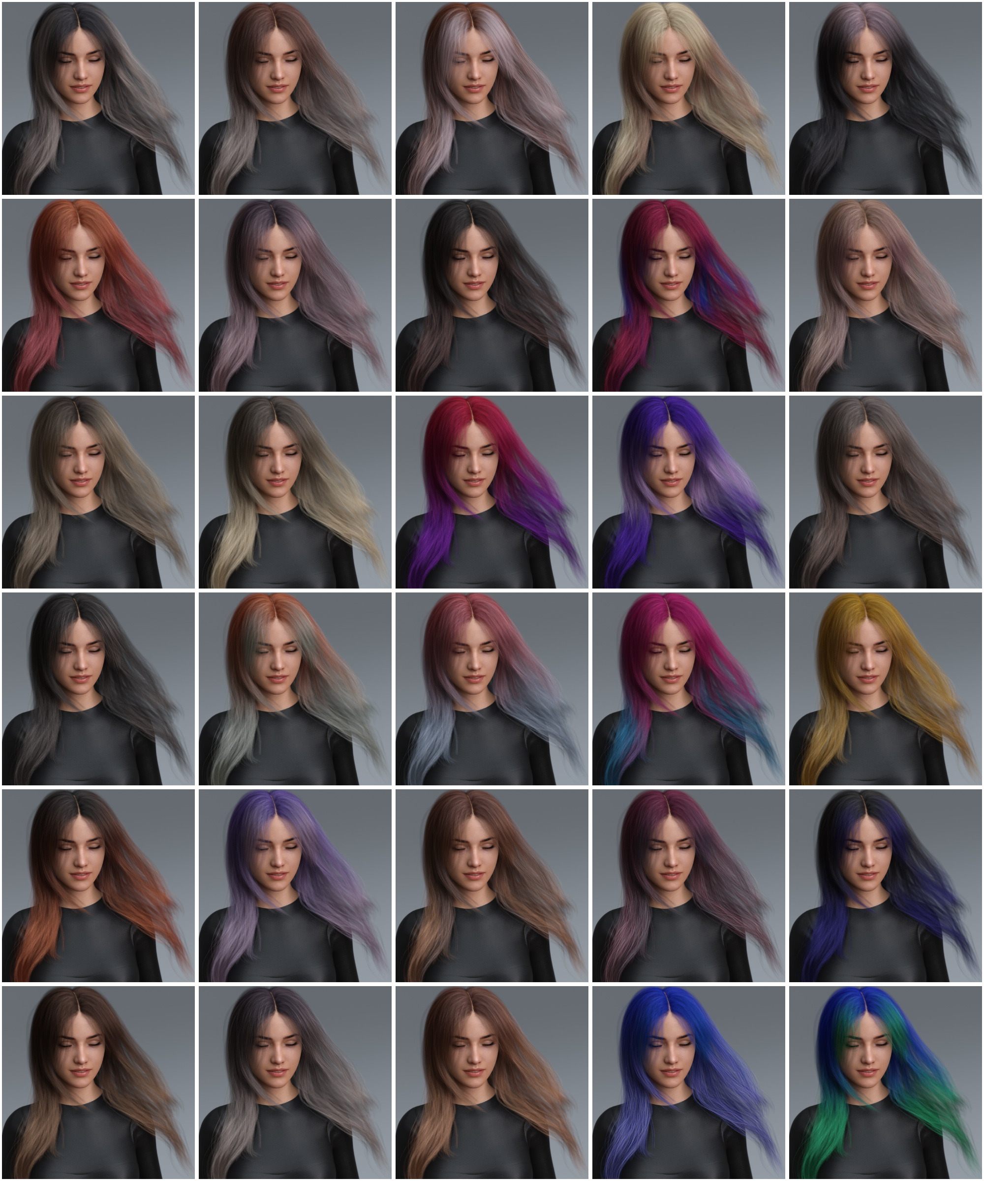 Layered Long Hair Texture Expansion | Daz 3D