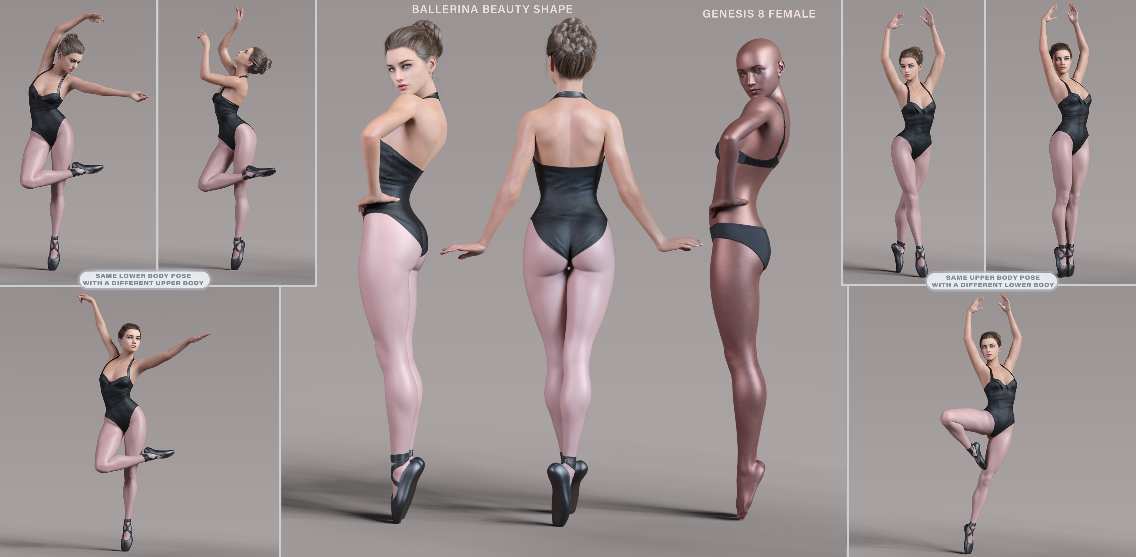 Z Ballerina Beauty Shape and Pose Mega Set Genesis 8 and 8.1 | Daz 3D