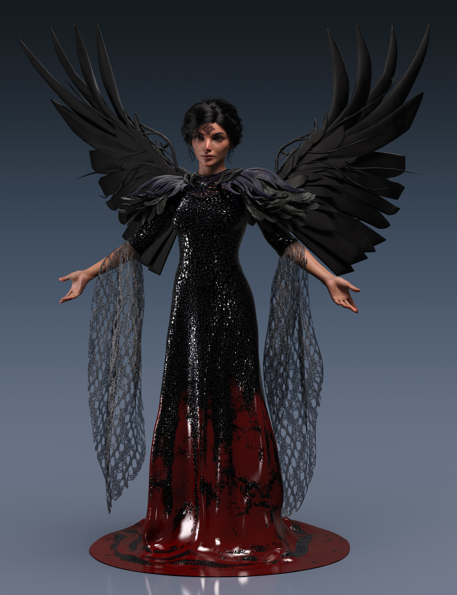 dForce Crow Outfit for Genesis 8 and 8.1 Females | Daz 3D