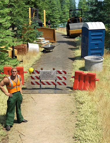 UltraScenery Road Works - Road and Path Materials for Ultrascenery Terrains | Daz 3D