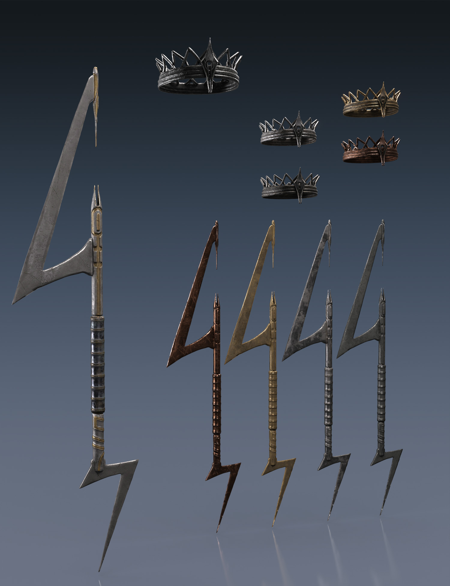 Zeus War Crown and Weapon for Genesis 8 and 8.1 Male | Daz 3D