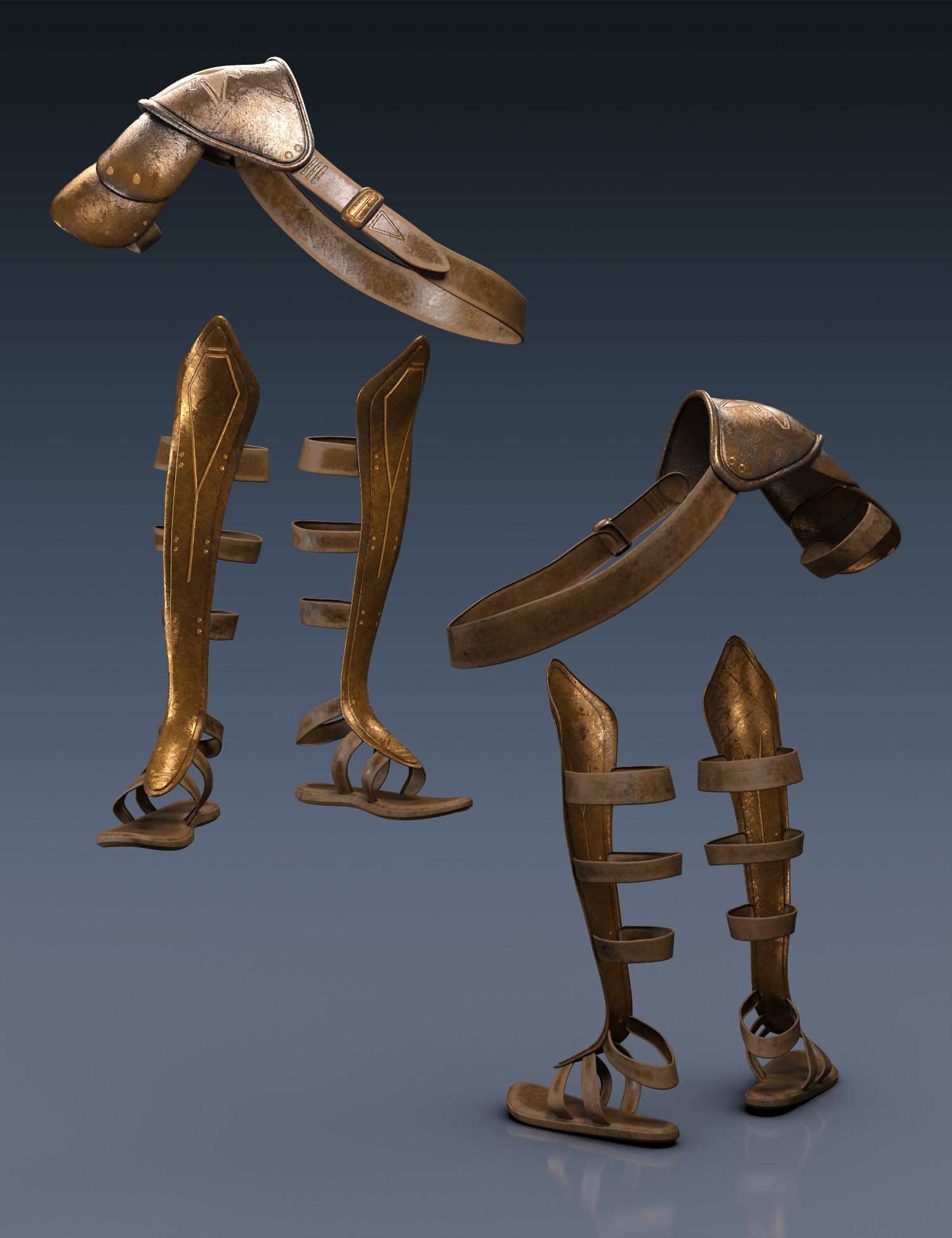 500 Pts Each For Ajax Outfit Sandals & Demi-God Outfit Sandals - Free Daz 3D Models