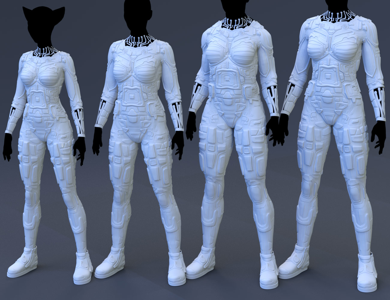Cyber Guardian Outfit for Genesis 8 and 8.1 Females | Daz 3D